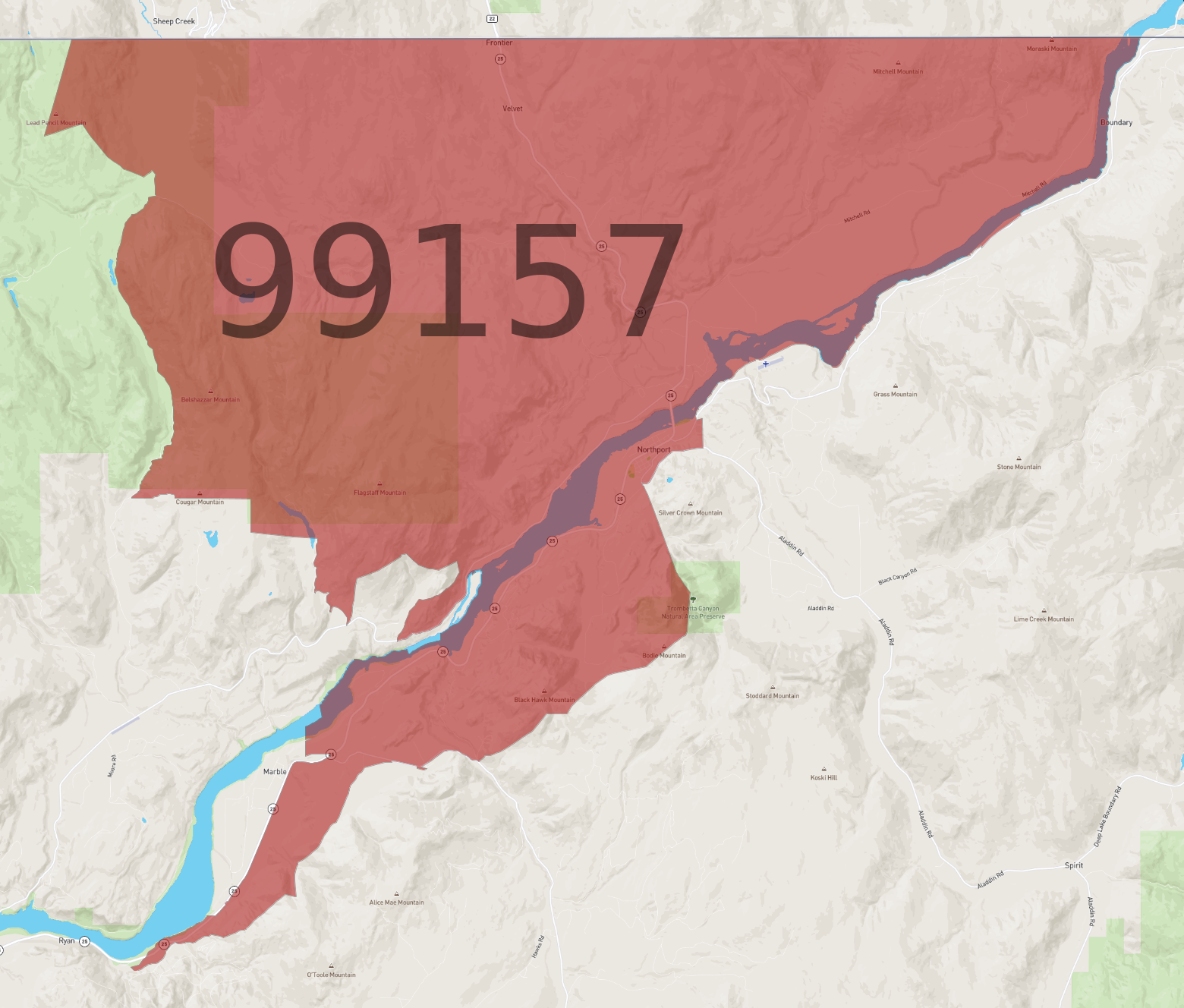 Zip Code 99157 - AtlasBig.com