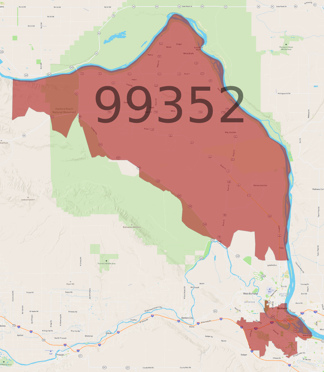 Zip Code 99352 - AtlasBig.com