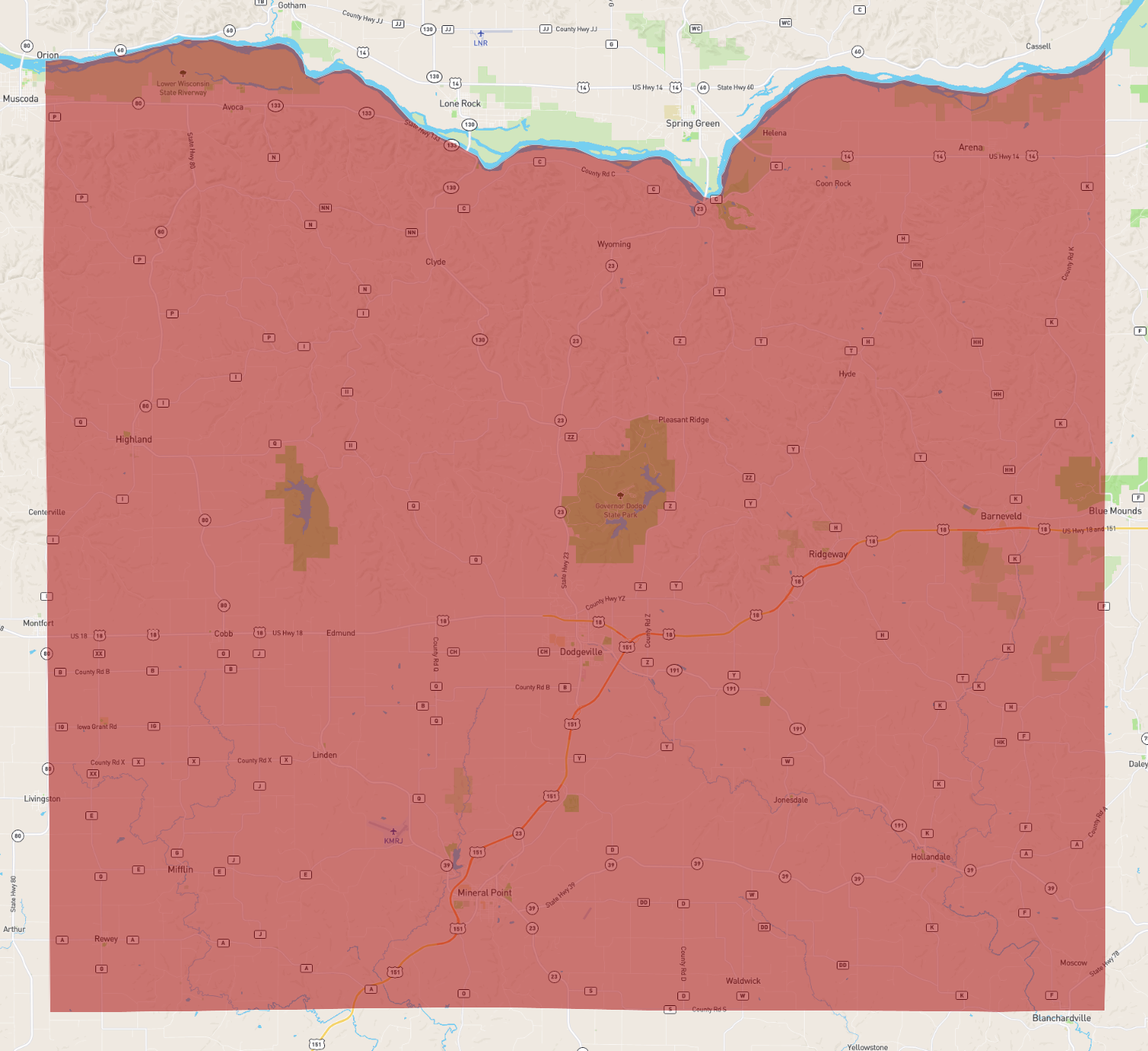 Wisconsin Iowa County - AtlasBig.com
