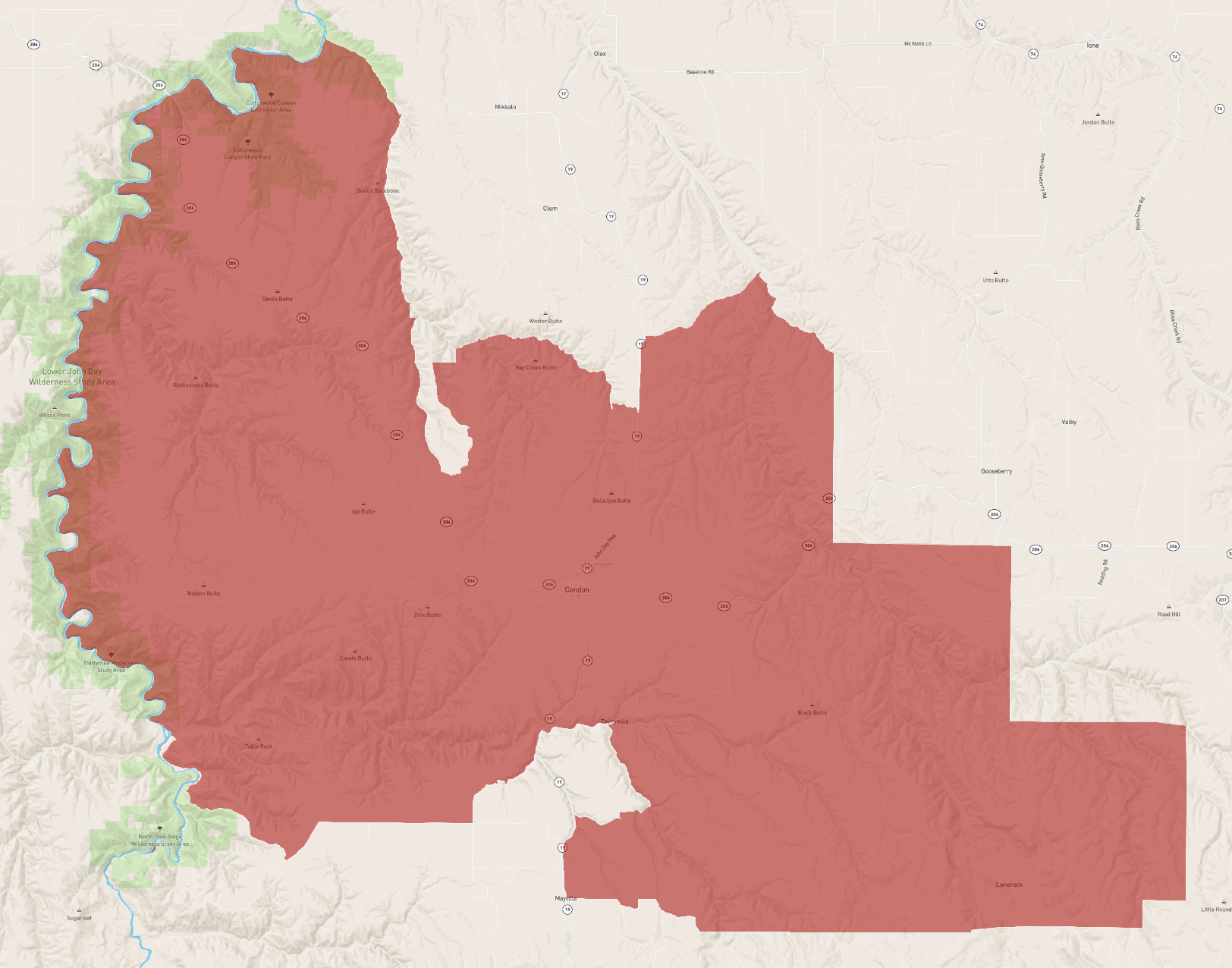 Zip Code 97823 - AtlasBig.com