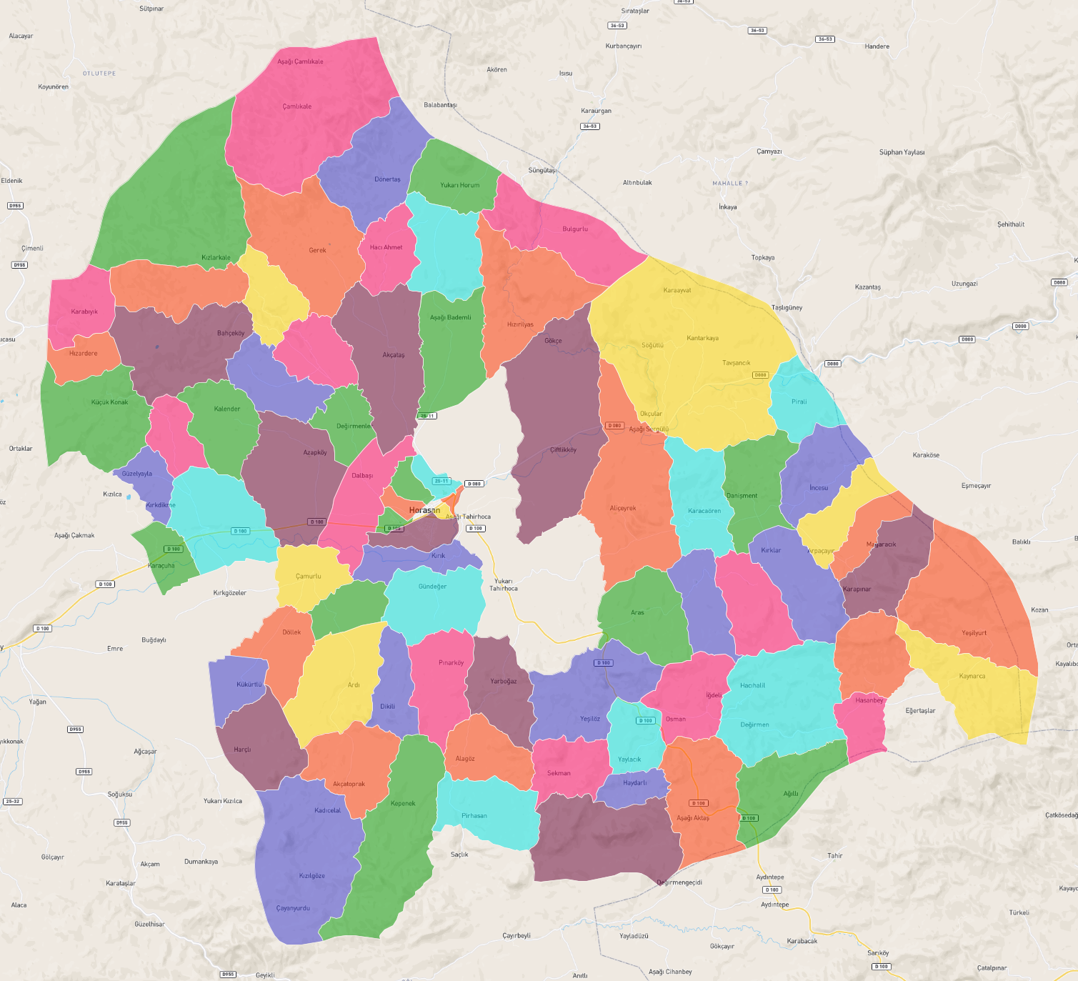 Erzurum Horasan'ın Mahalleleri, Nüfus Bilgileri, Haritalar ve ...