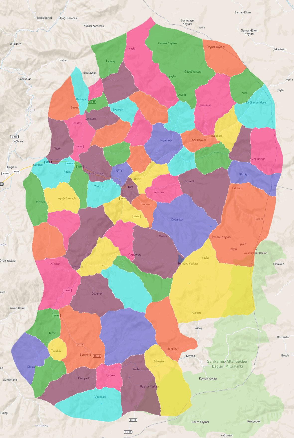 Erzurum Şenkaya'nın Mahalleleri - AtlasBig.com
