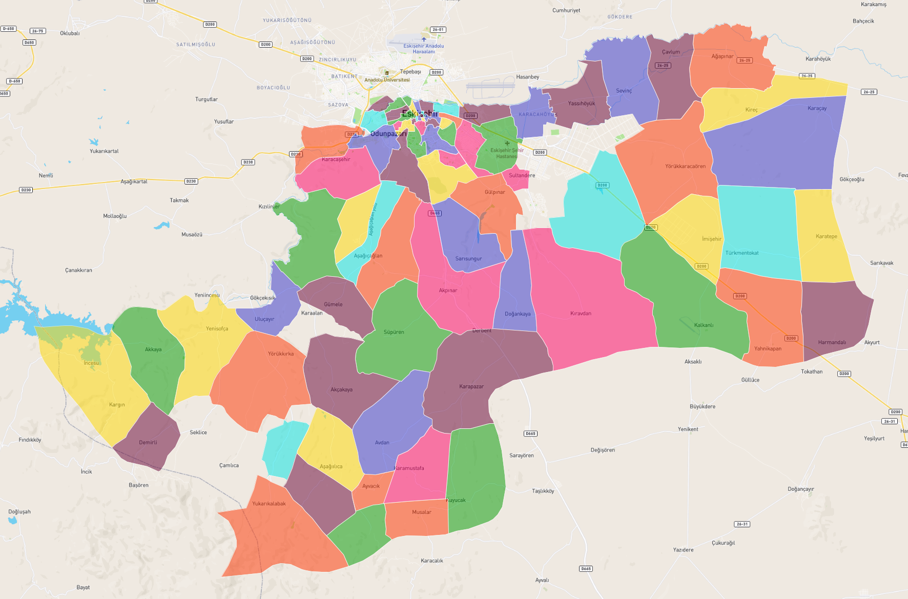 Eskişehir Odunpazarı'nın Mahalleleri, Nüfus Bilgileri, Haritalar ve ...