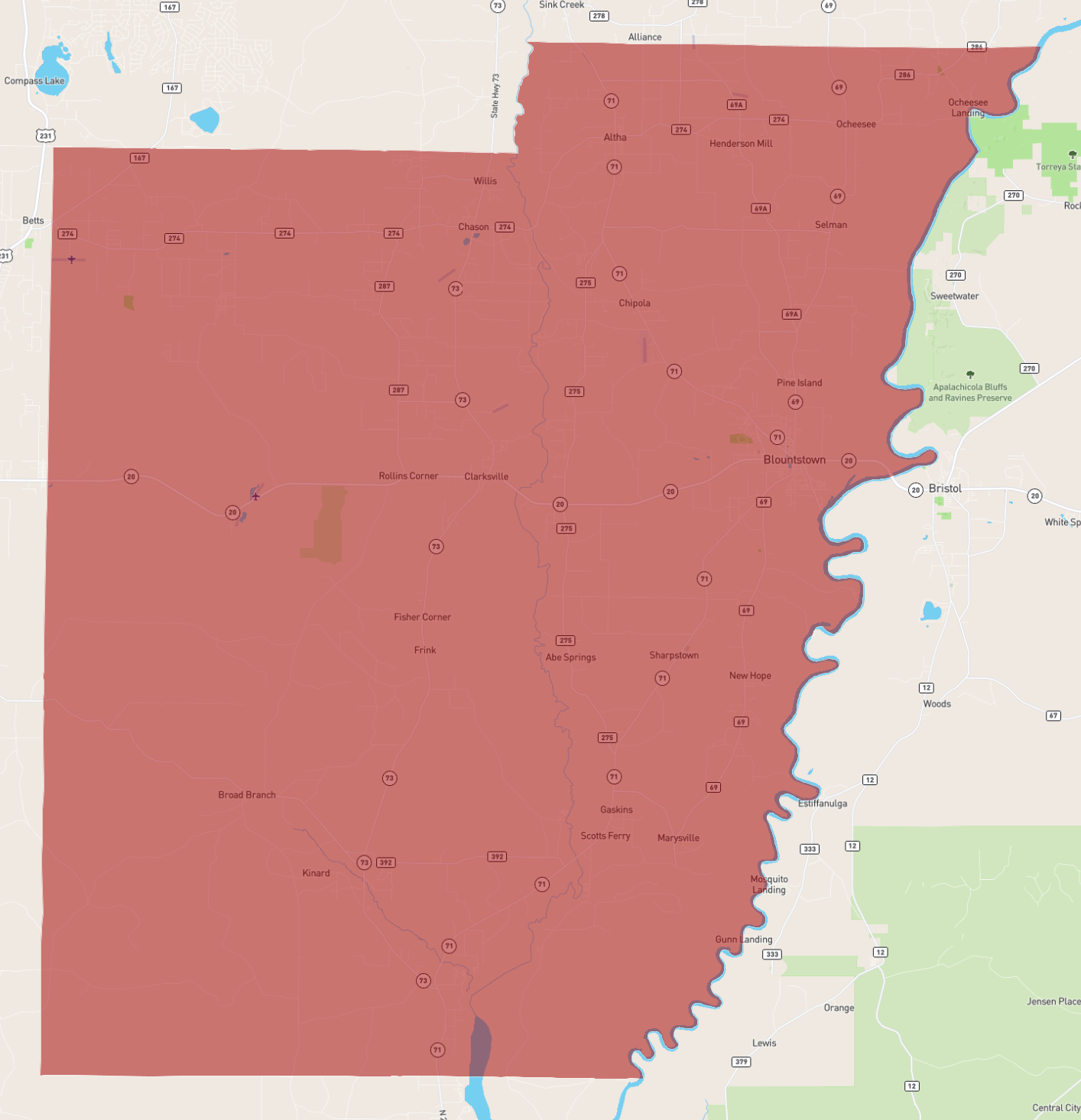 Florida Calhoun County - AtlasBig.com