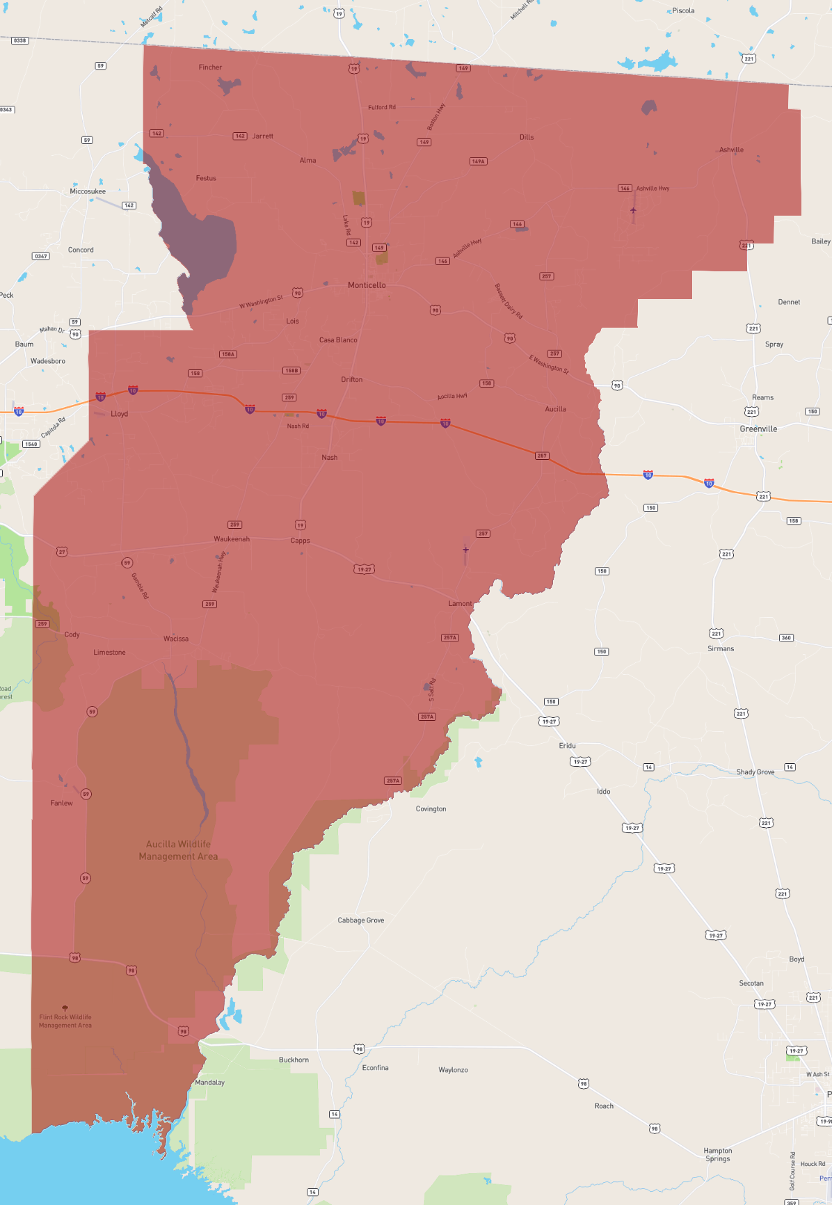 Florida Jefferson County - AtlasBig.com