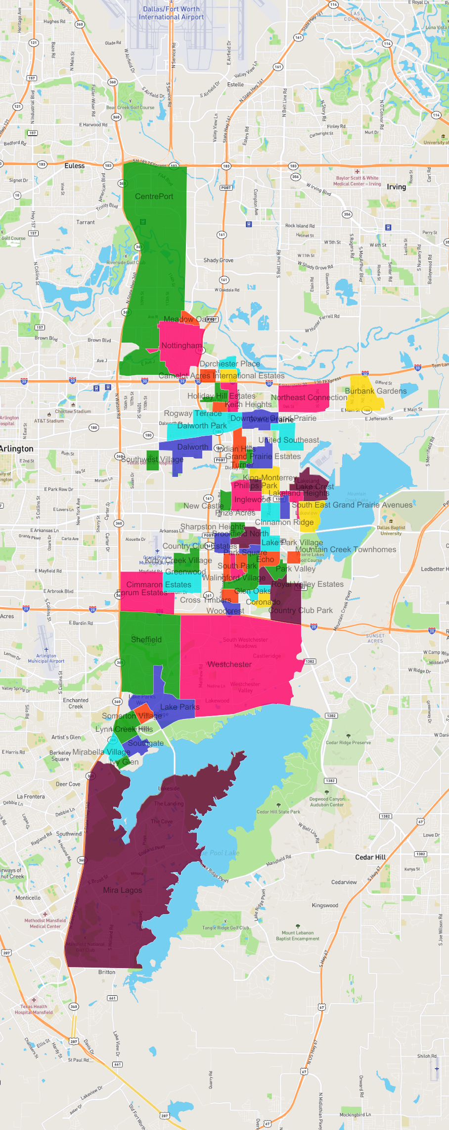 Neighbourhoods in Grand Prairie