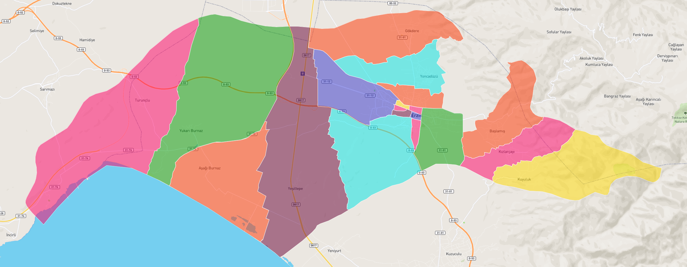 Hatay Erzin'in Mahalleleri, Nüfus Bilgileri, Haritalar ve İstatistikler ...