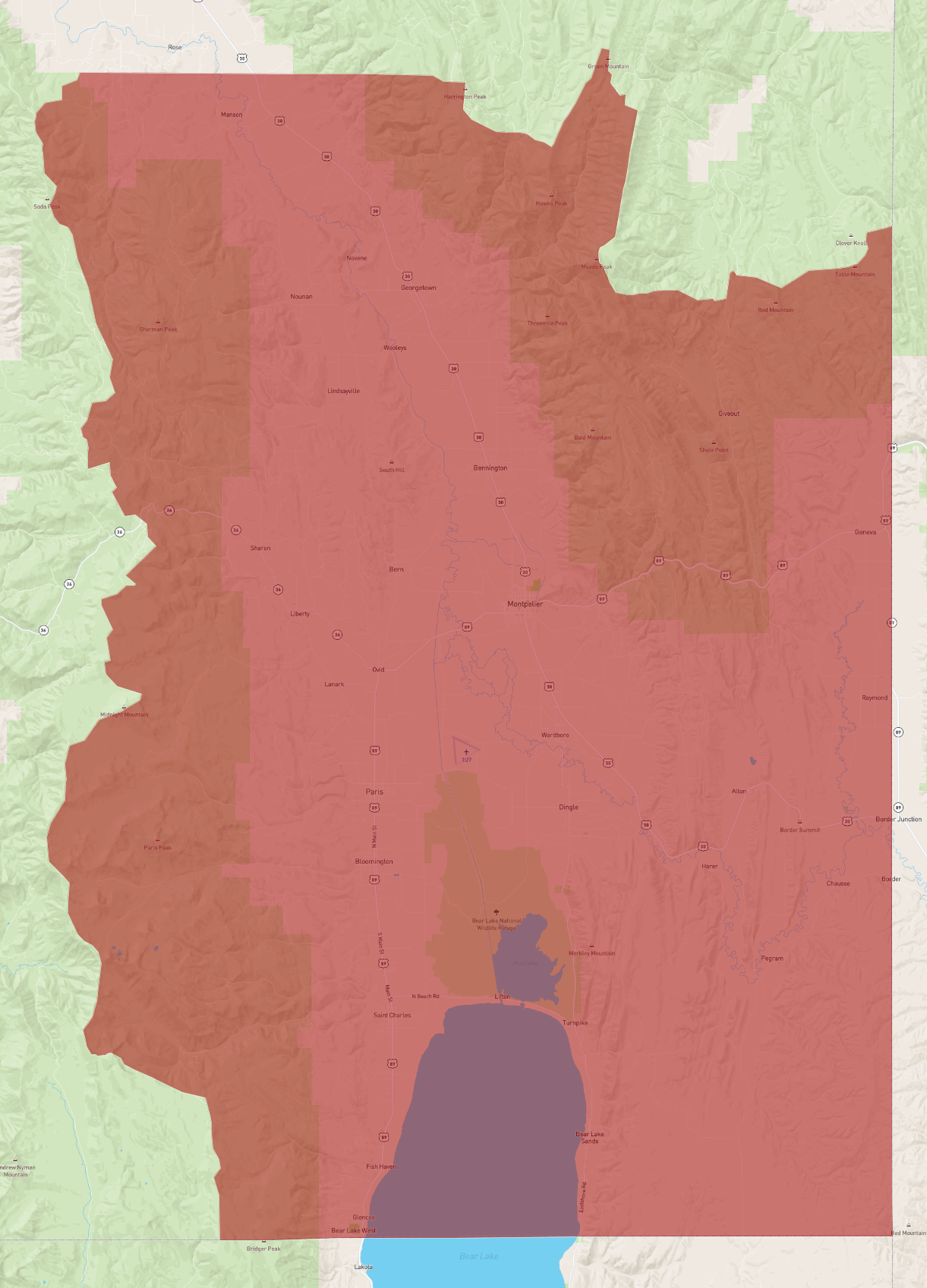 Idaho Bear Lake County - AtlasBig.com