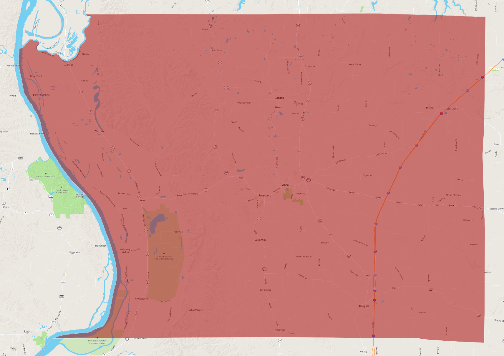 Illinois Union County - AtlasBig.com
