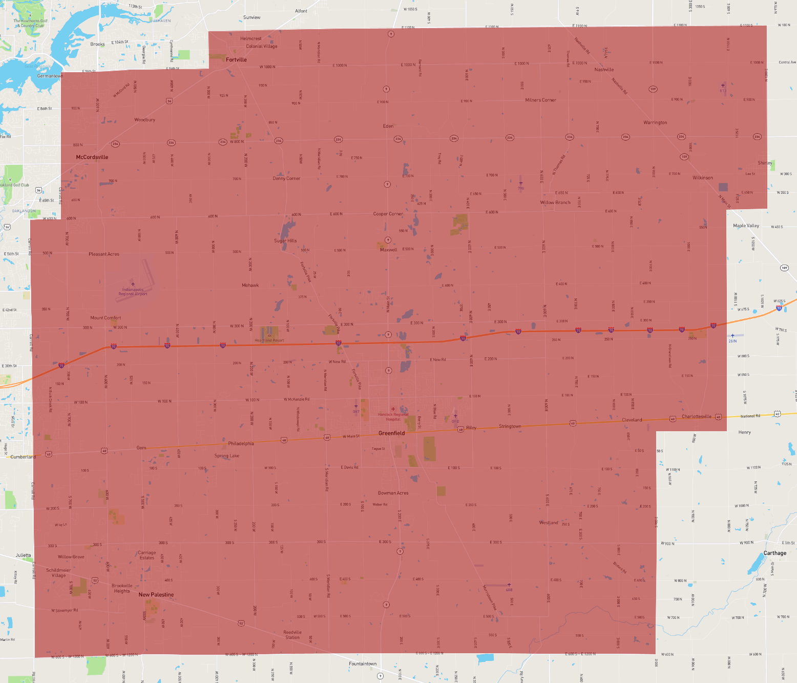 Indiana Hancock County - AtlasBig.com