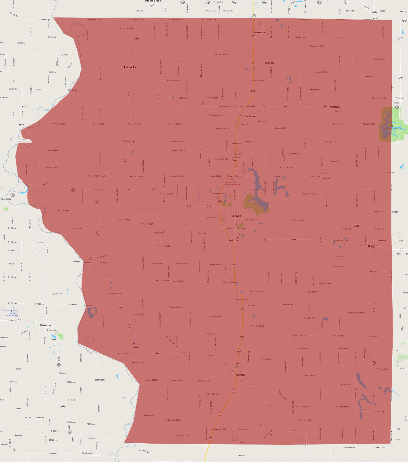 Indiana Sullivan County - AtlasBig.com