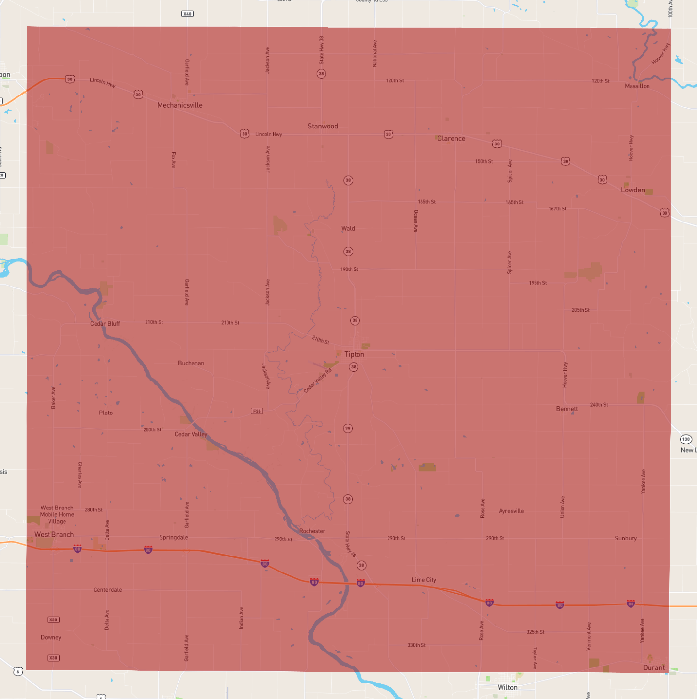 Iowa Cedar County - AtlasBig.com