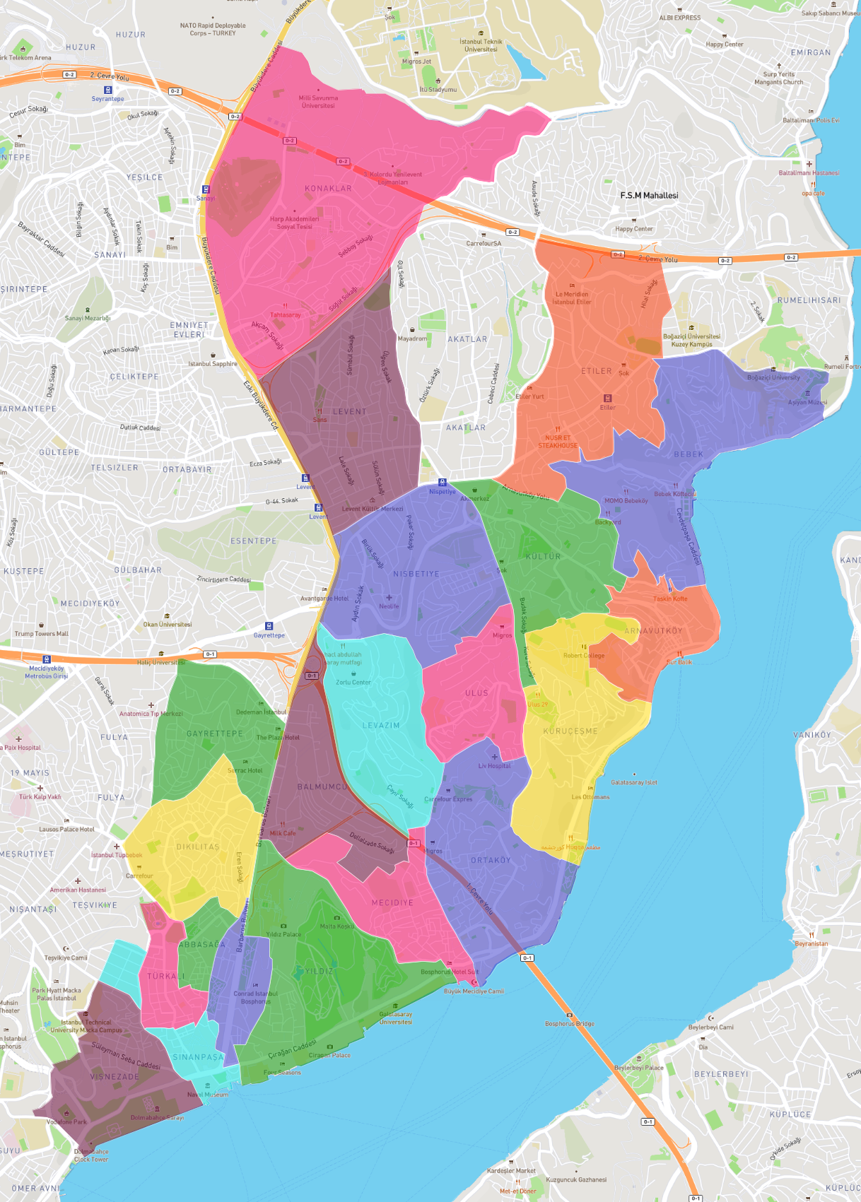 İstanbul Beşiktaş'ın Mahalleleri - AtlasBig.com