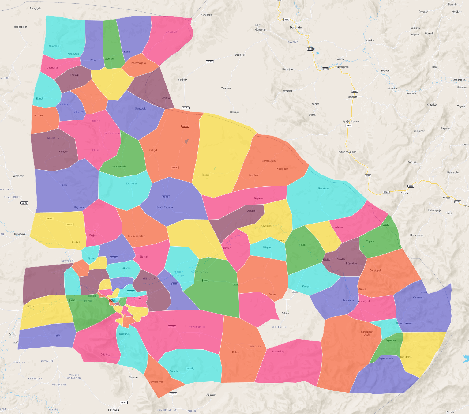 Kahramanmaraş Elbistan'ın Mahalleleri, Nüfus Bilgileri, Haritalar ve ...