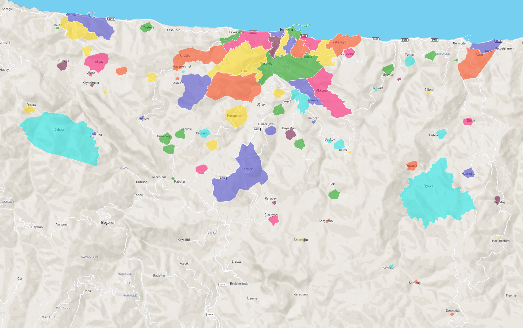 Kastamonu İnebolu'nun Mahalleleri - AtlasBig.com