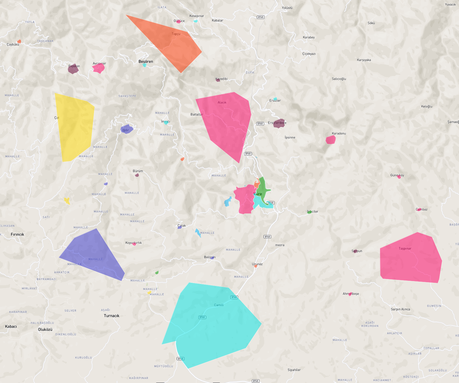 Kastamonu Küre'nin Mahalleleri - AtlasBig.com