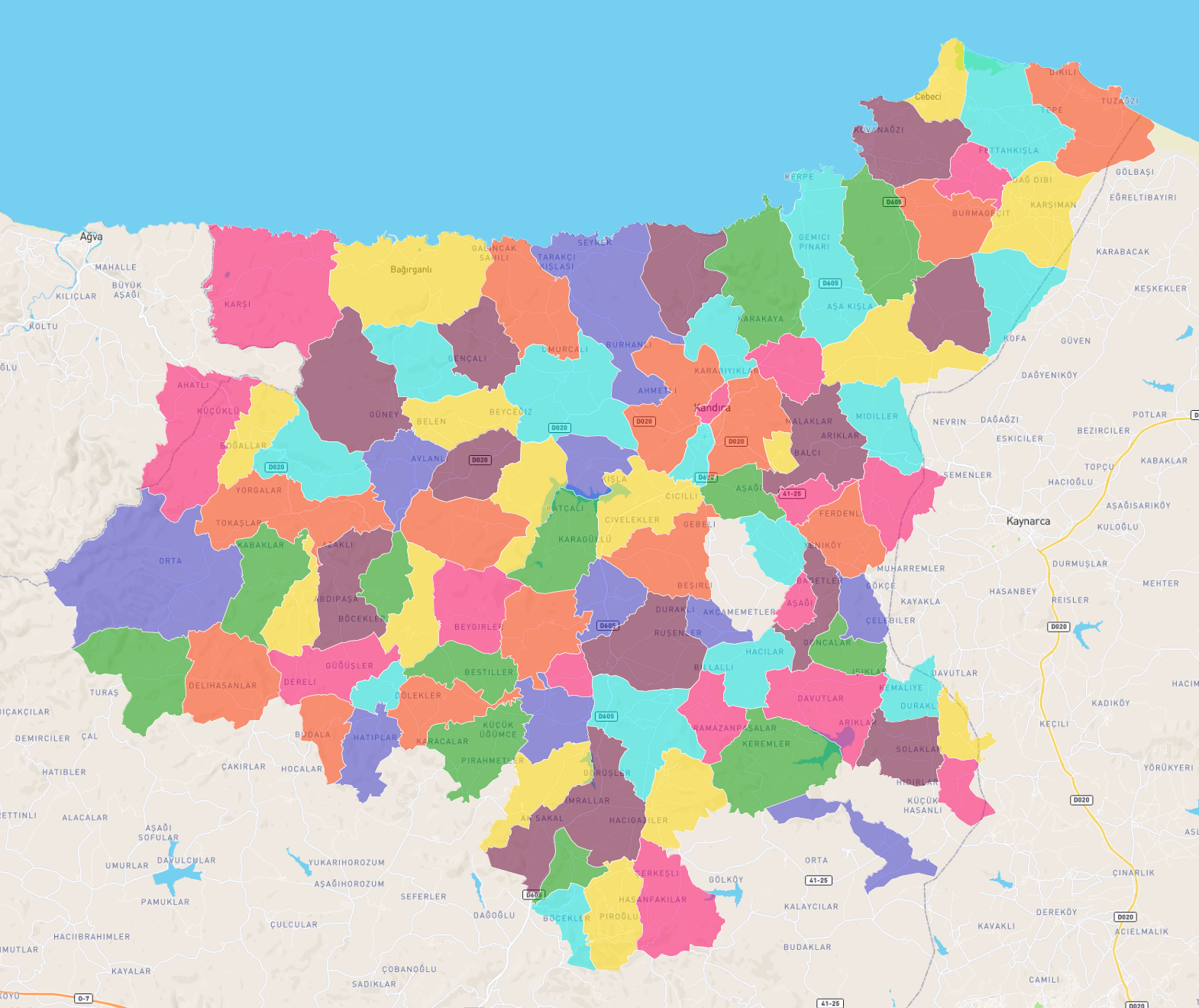 Kocaeli Kandıra'nın Mahalleleri, Nüfus Bilgileri, Haritalar ve ...