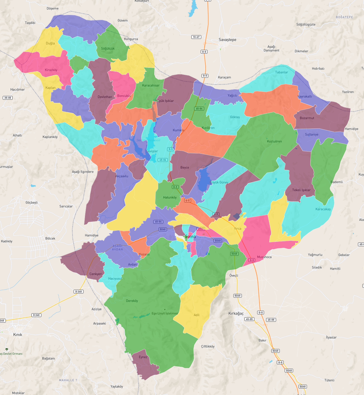 Manisa Soma'nın Mahalleleri, Nüfus Bilgileri, Haritalar ve ...