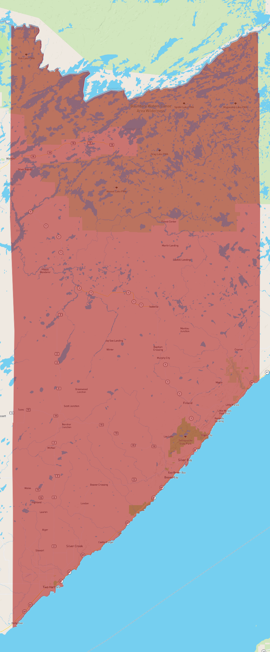Minnesota Lake County - AtlasBig.com