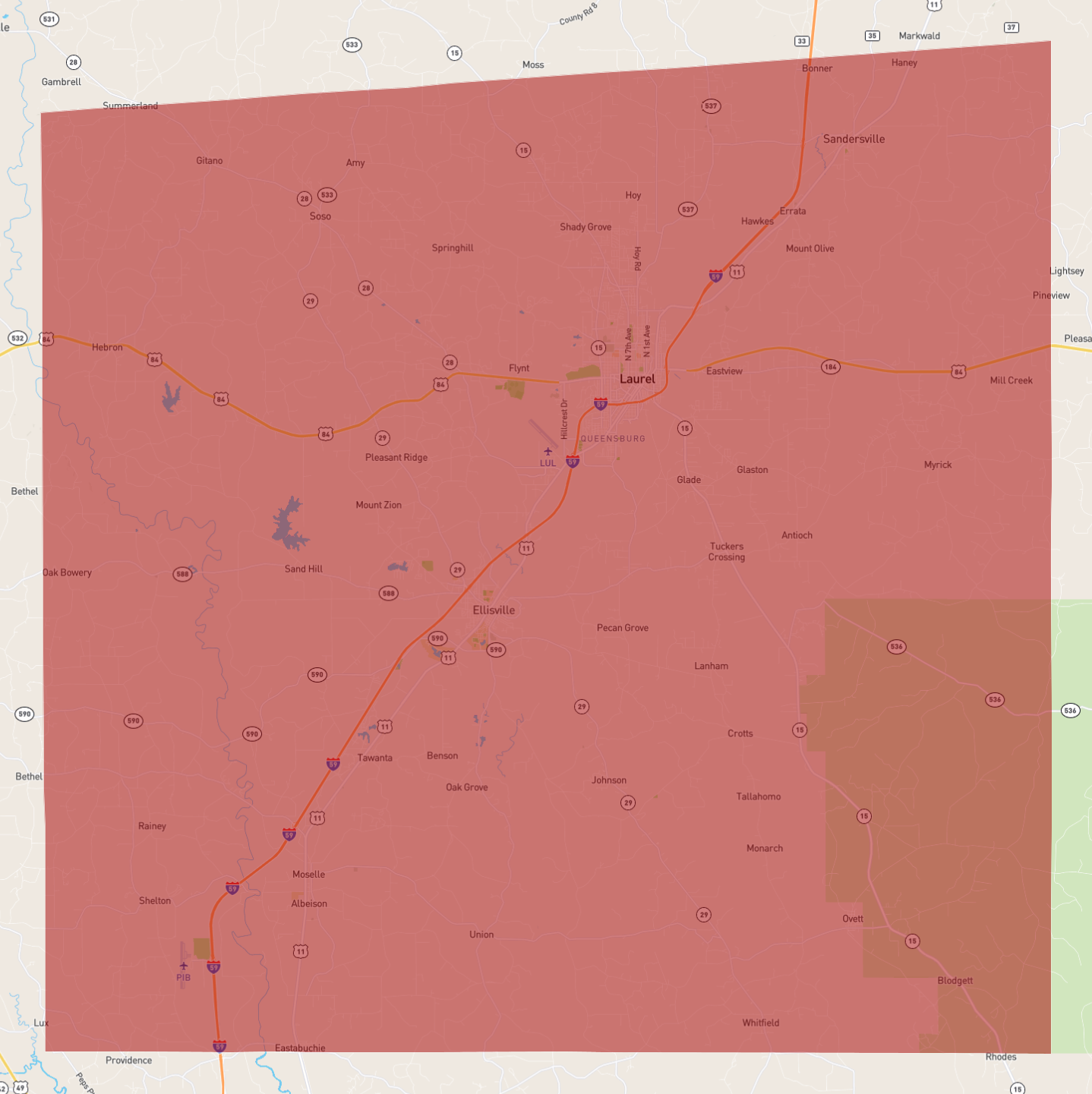 Mississippi Jones County - AtlasBig.com