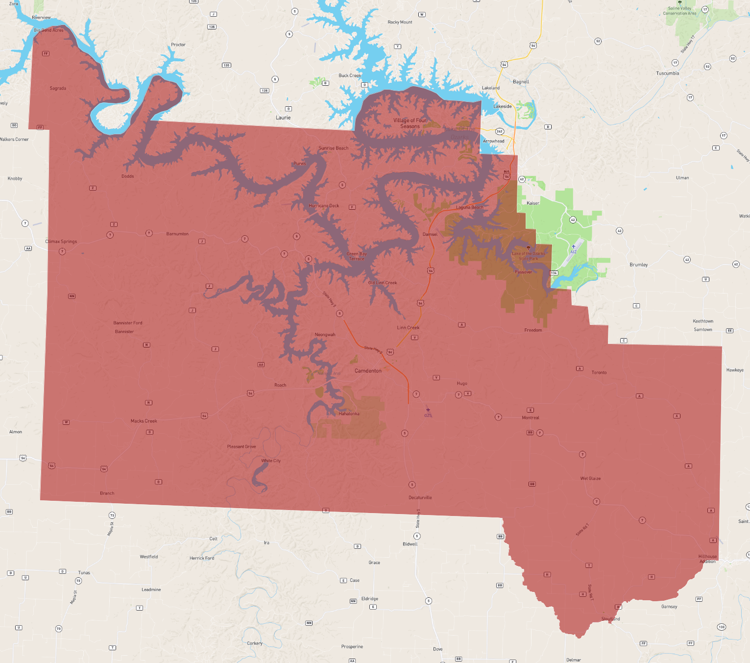 Missouri Camden County - AtlasBig.com