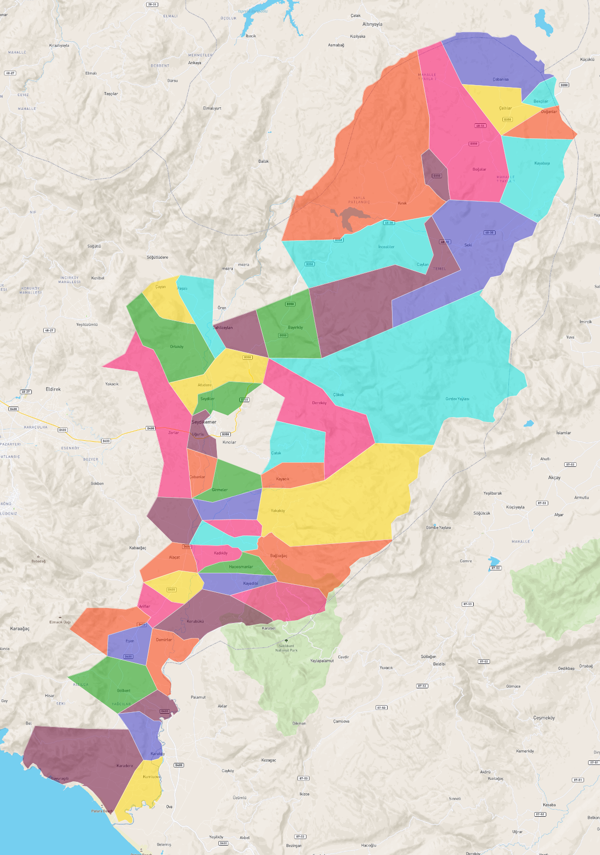 Muğla Seydikemer'in Mahalleleri, Nüfus Bilgileri, Haritalar ve ...