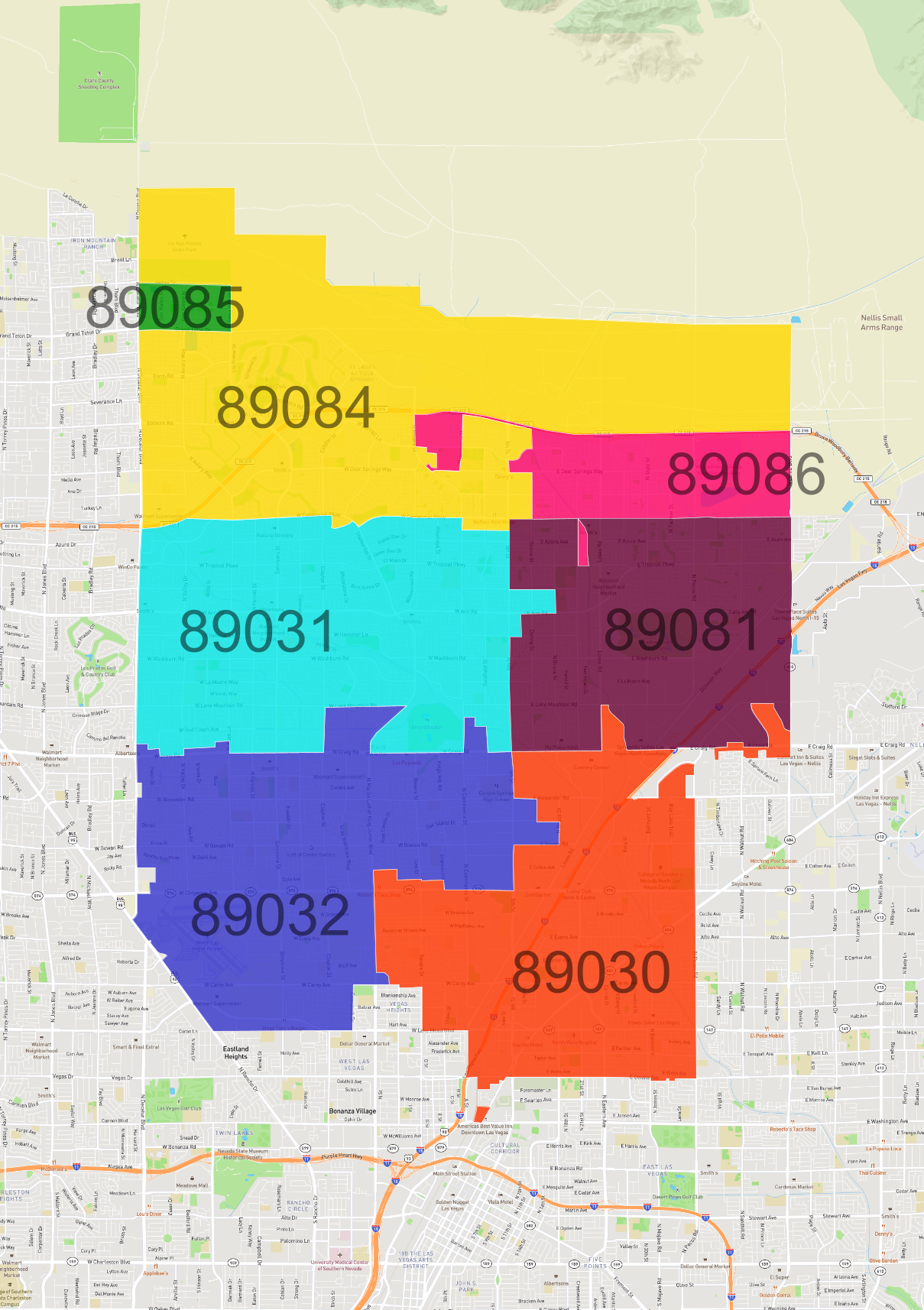 Zip Codes in North Las Vegas