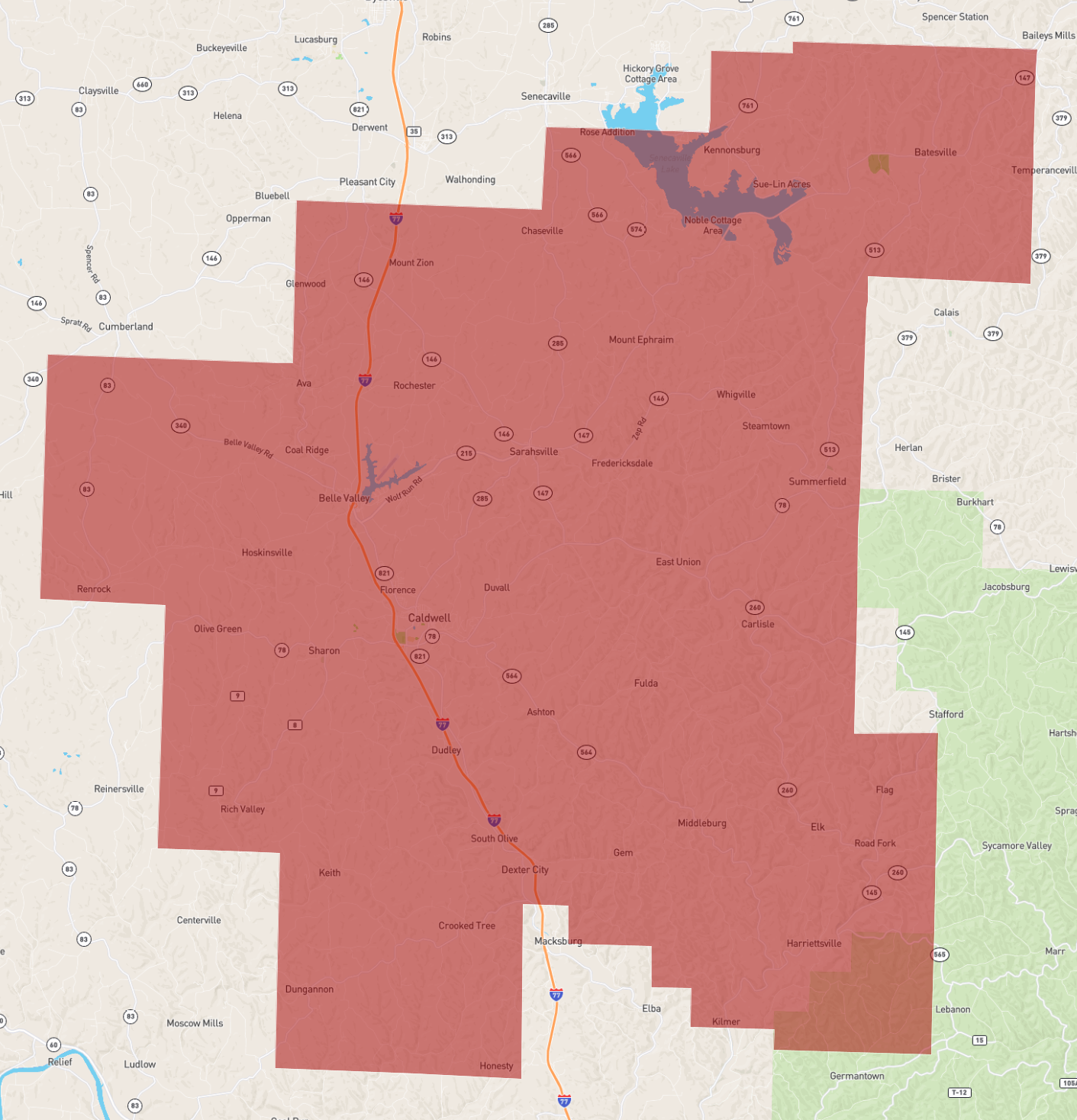 Ohio Noble County - AtlasBig.com