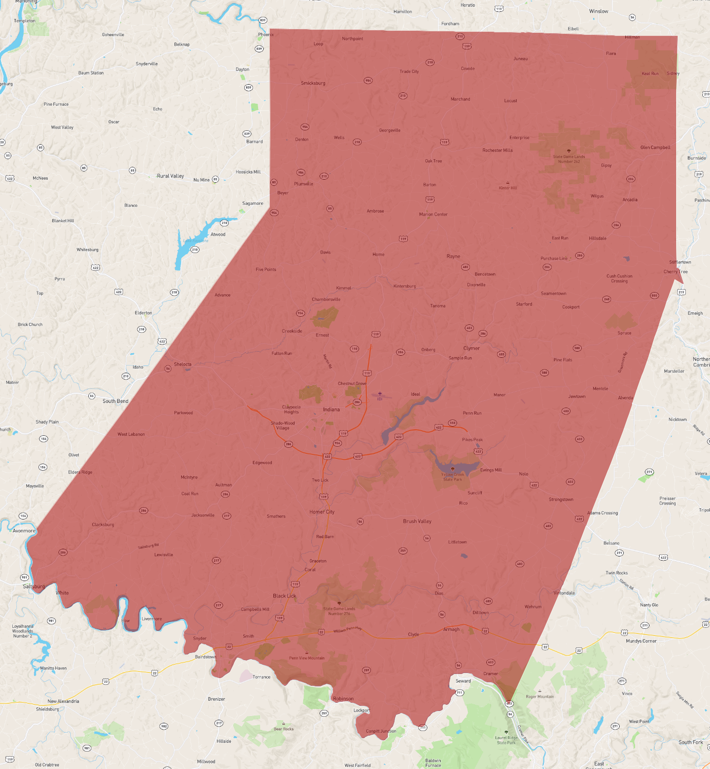 Pennsylvania Indiana County - AtlasBig.com
