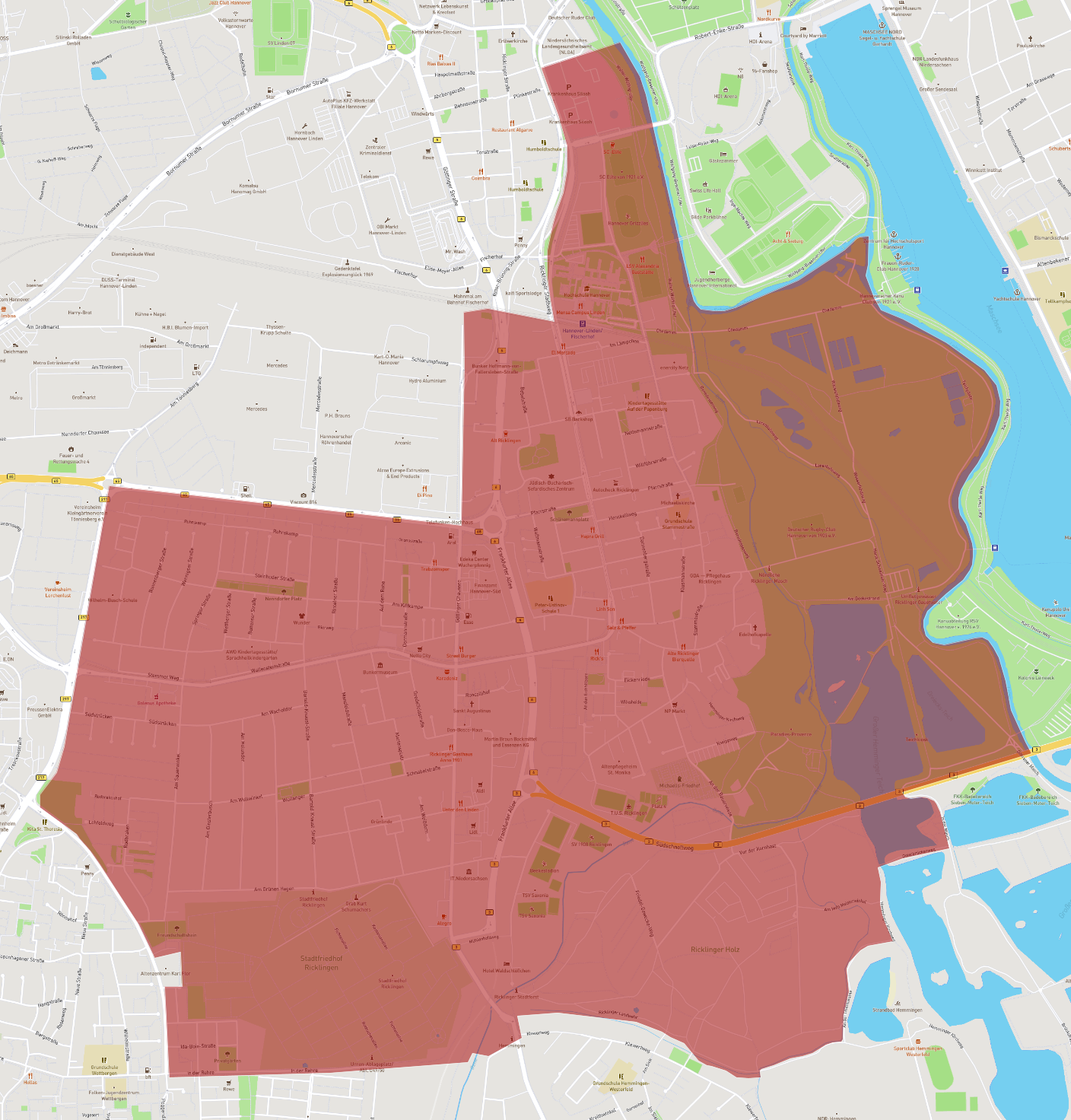 Postleitzahl 30459 - Hannover - AtlasBig.com