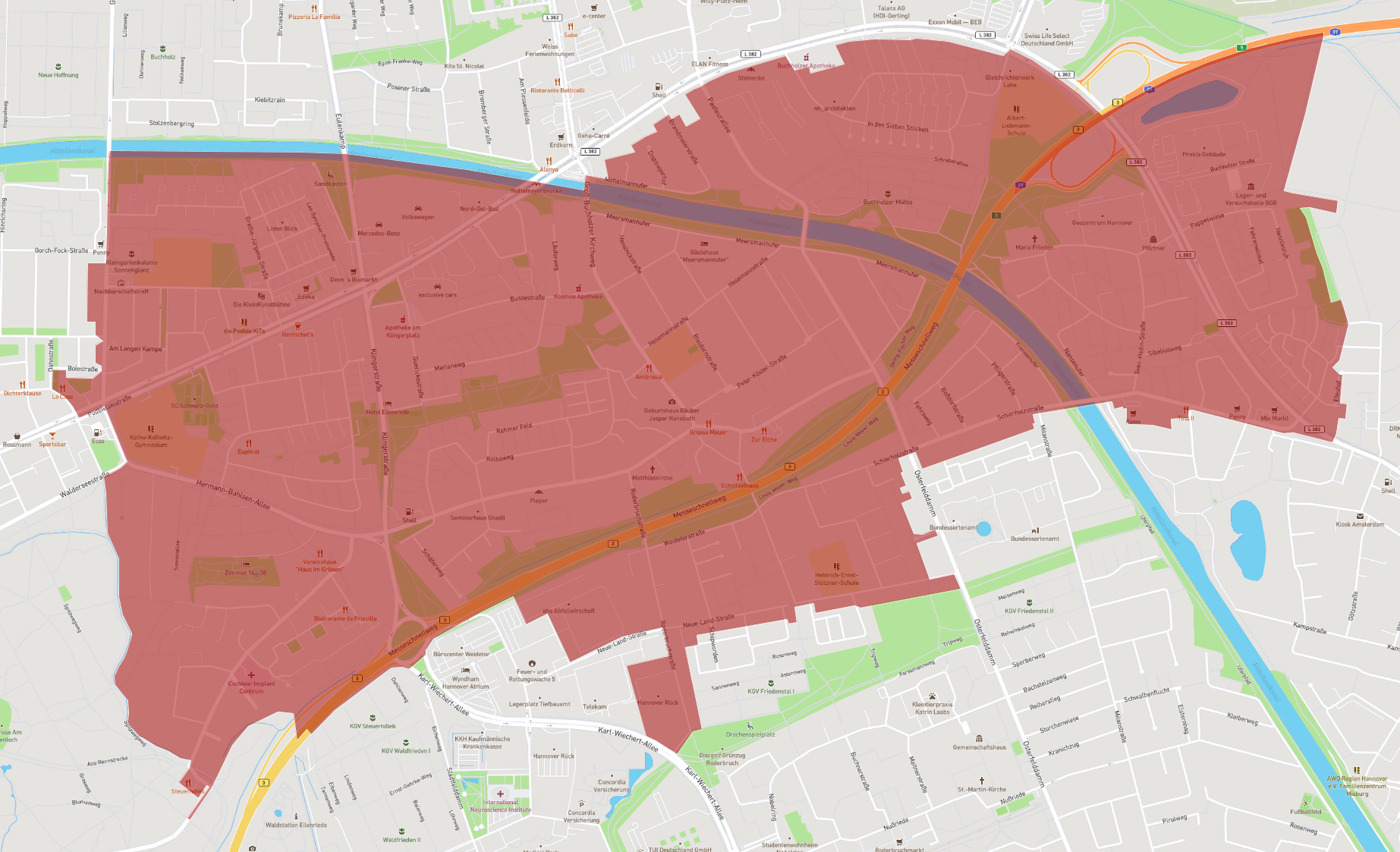 Postleitzahl 30655 - Hannover - AtlasBig.com