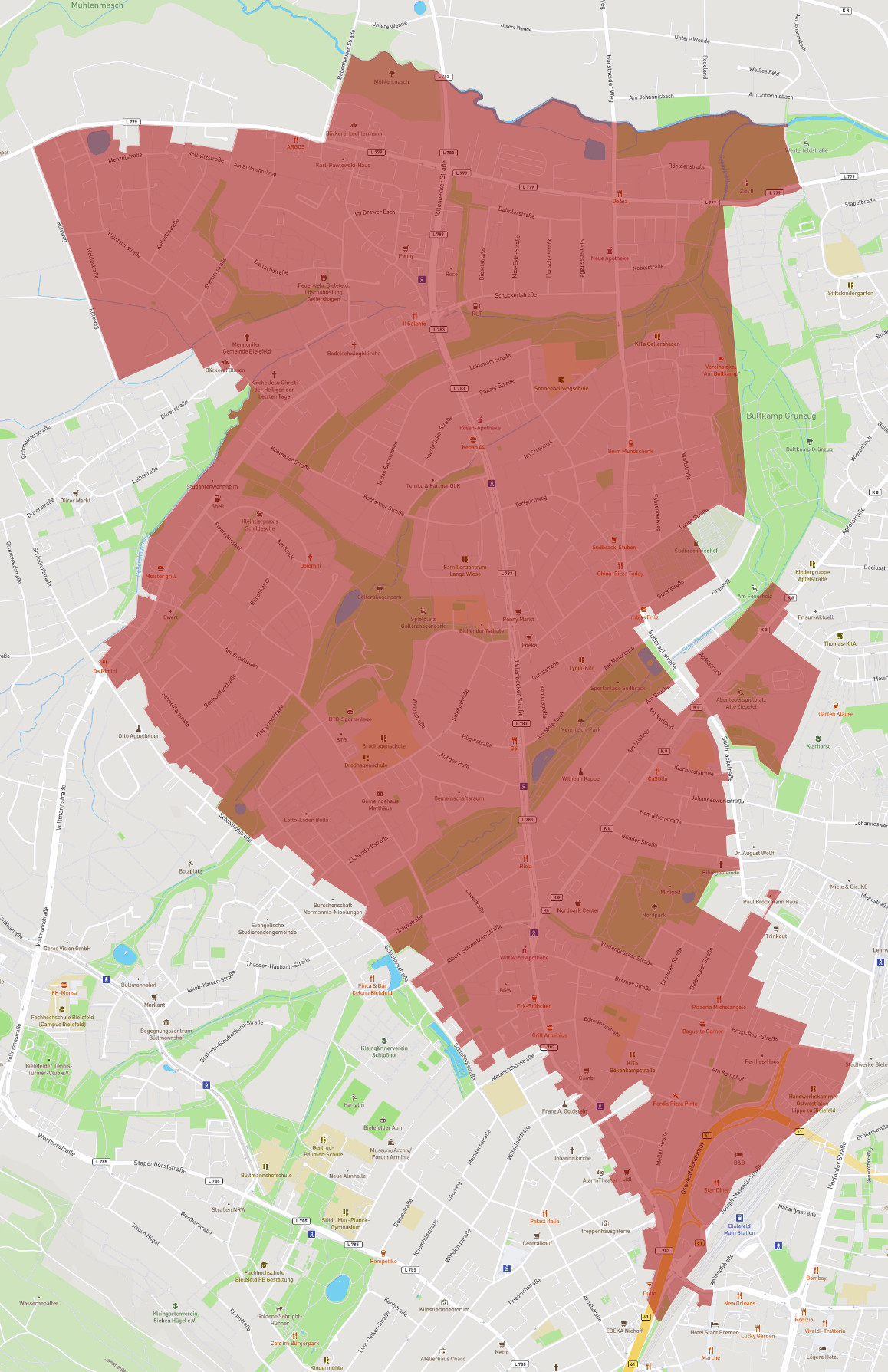 Postleitzahl 33613 - Bielefeld - AtlasBig.com
