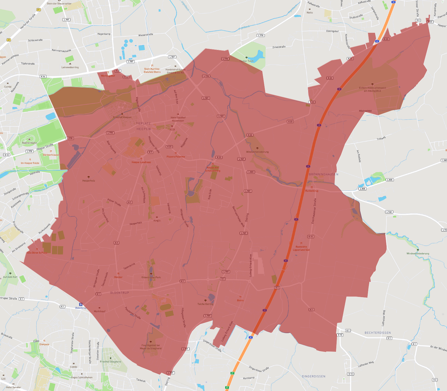 Postleitzahl 33719 - Bielefeld - AtlasBig.com