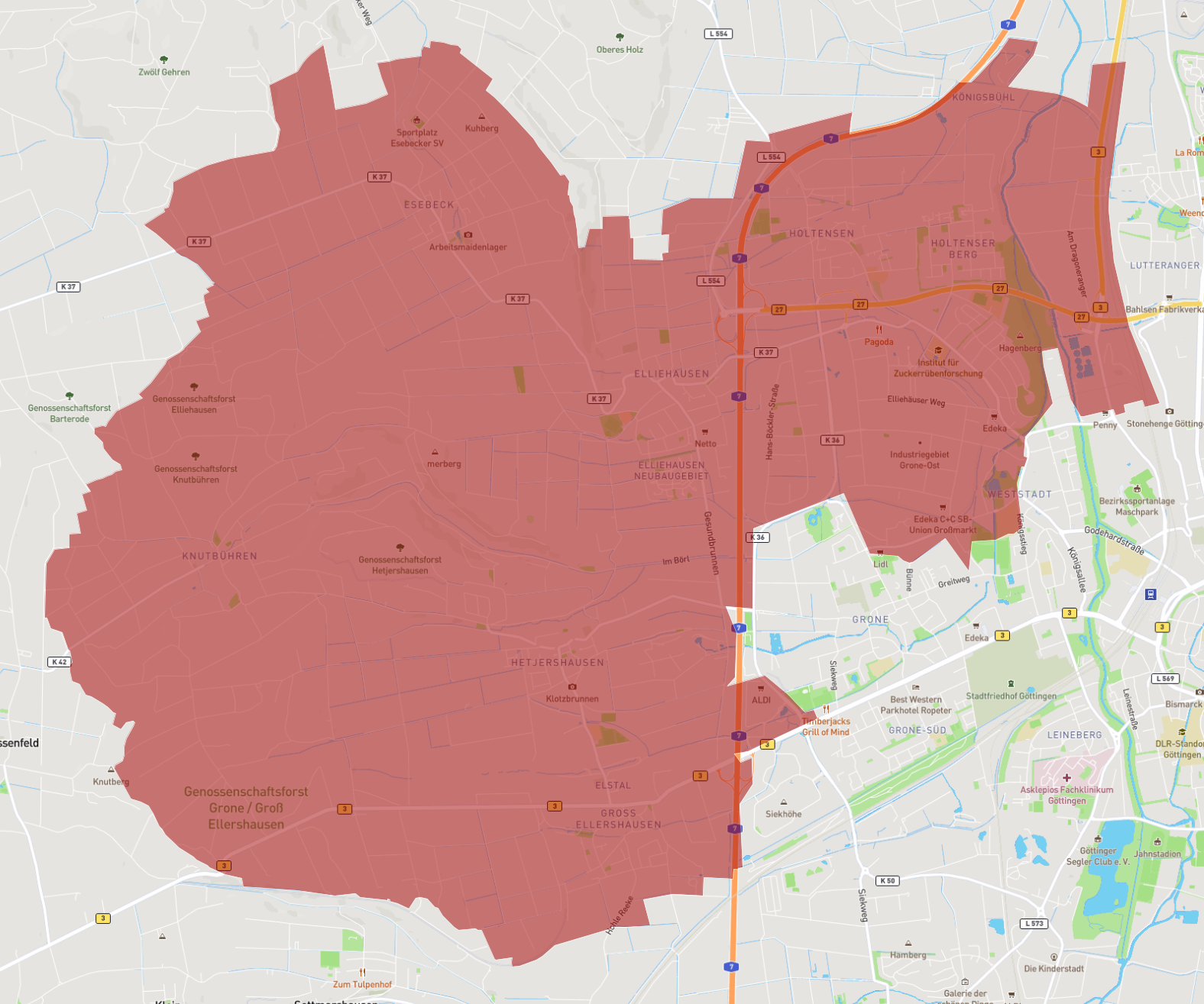 Postleitzahl 37079 - Göttingen - AtlasBig.com