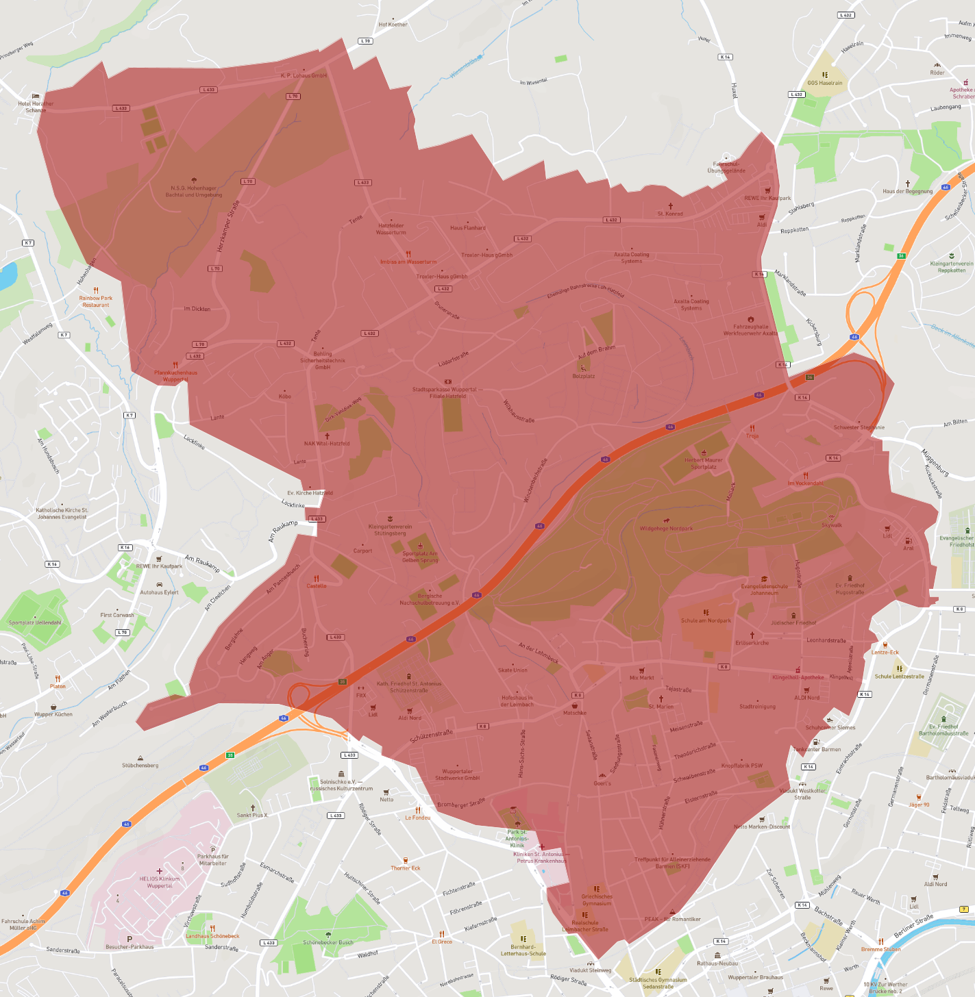 Postleitzahl 42281 - Wuppertal - AtlasBig.com