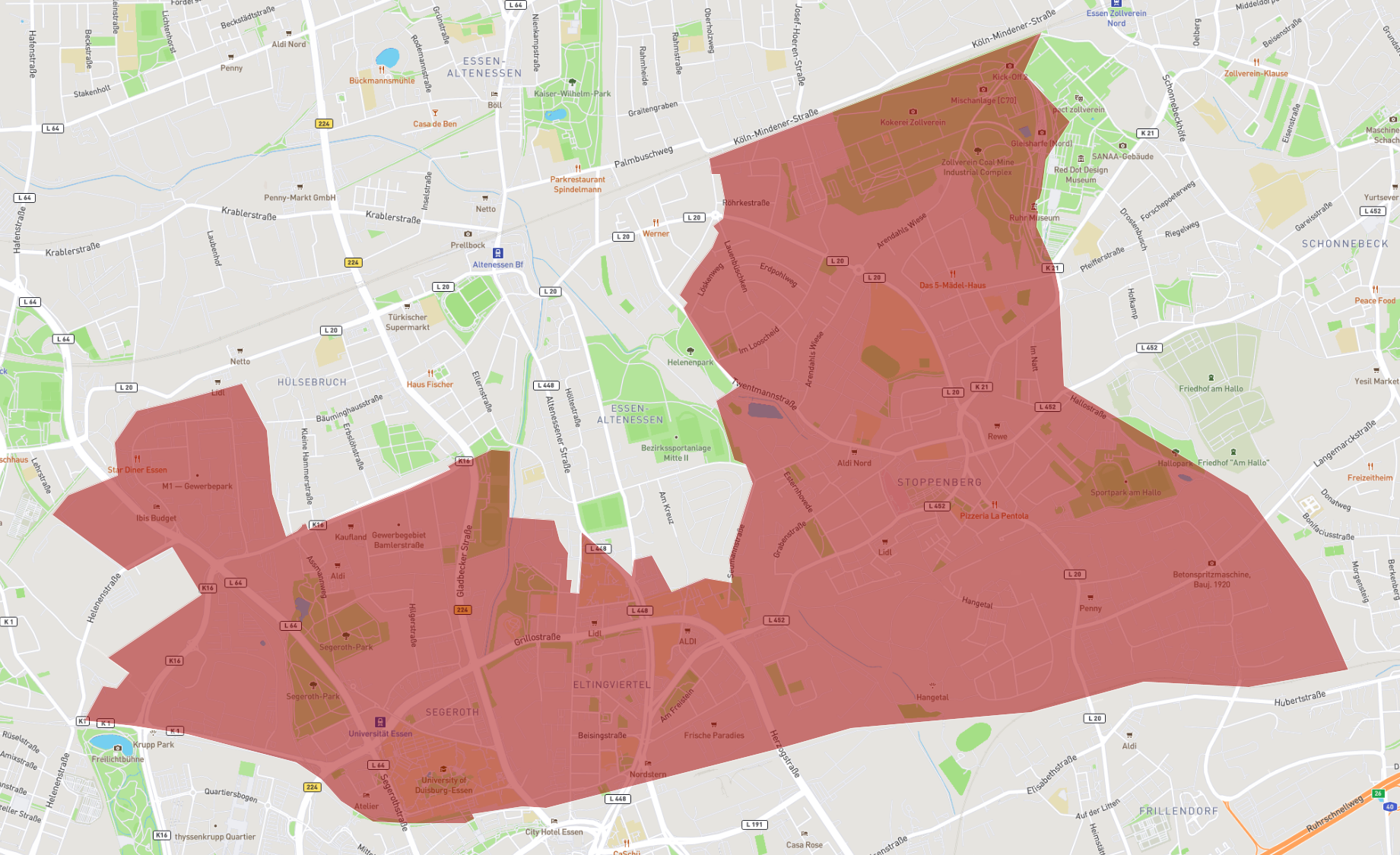 Postleitzahl 45141 - Essen - AtlasBig.com