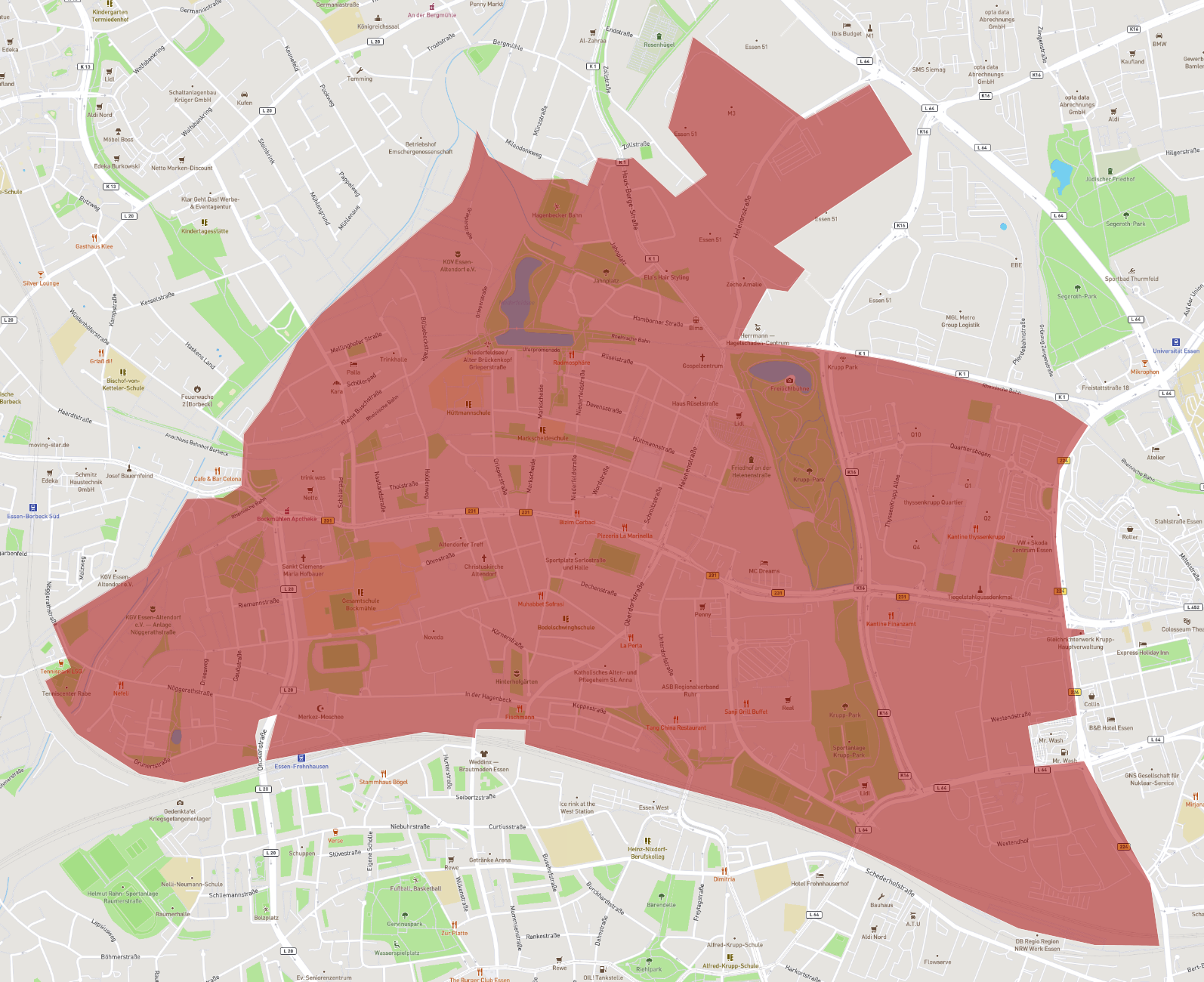 Postleitzahl 45143 - Essen - AtlasBig.com