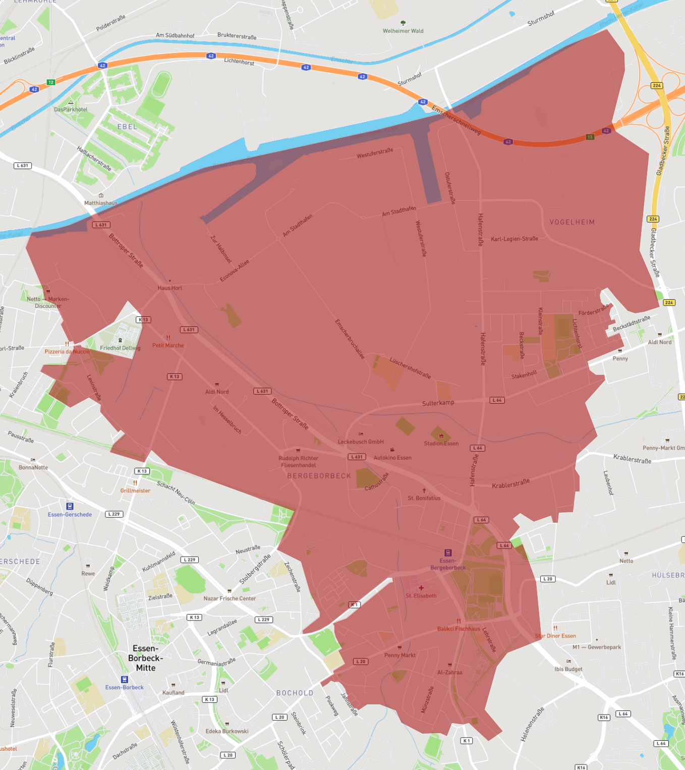 Postleitzahl 45356 - Essen - AtlasBig.com