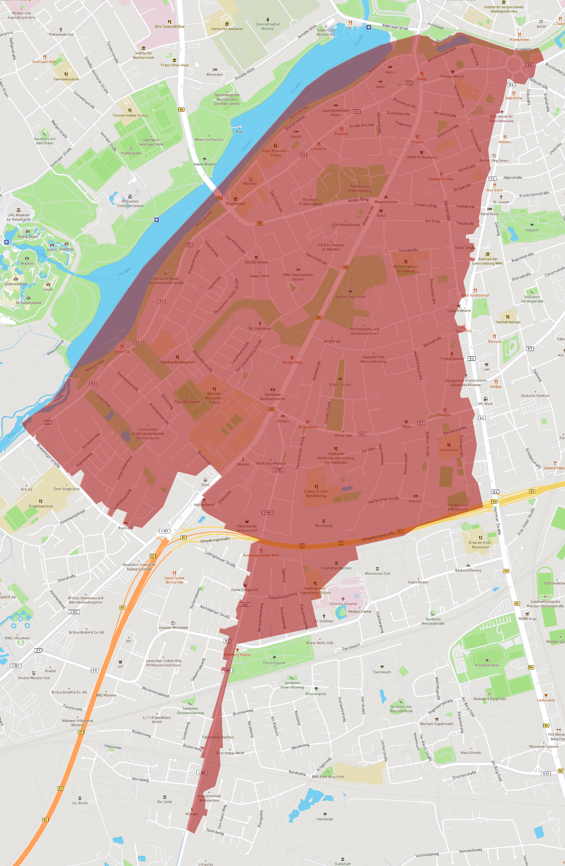 Postleitzahl 48151 - Münster - AtlasBig.com