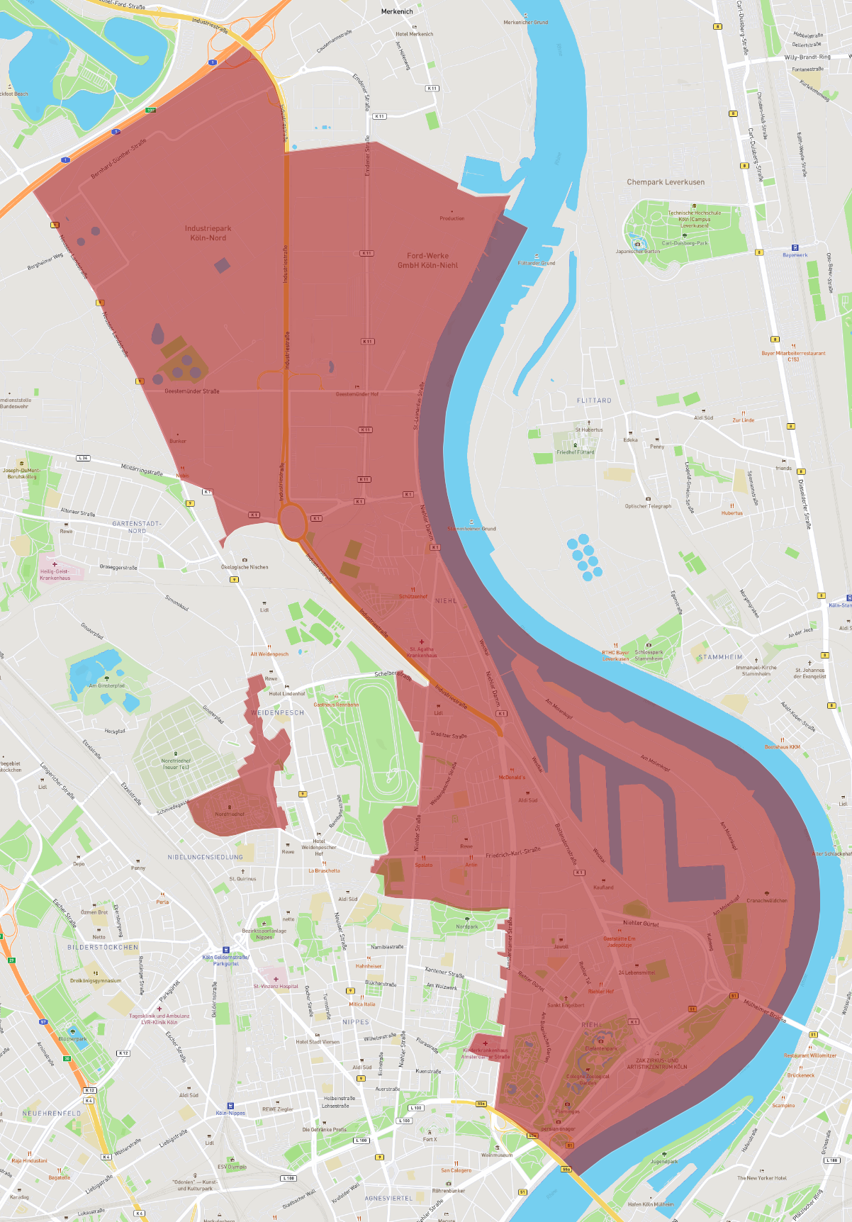 Postleitzahl 50735 - Köln - AtlasBig.com