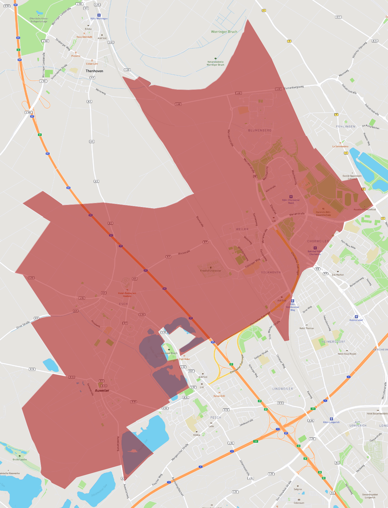 Postleitzahl 50765 - Köln - AtlasBig.com