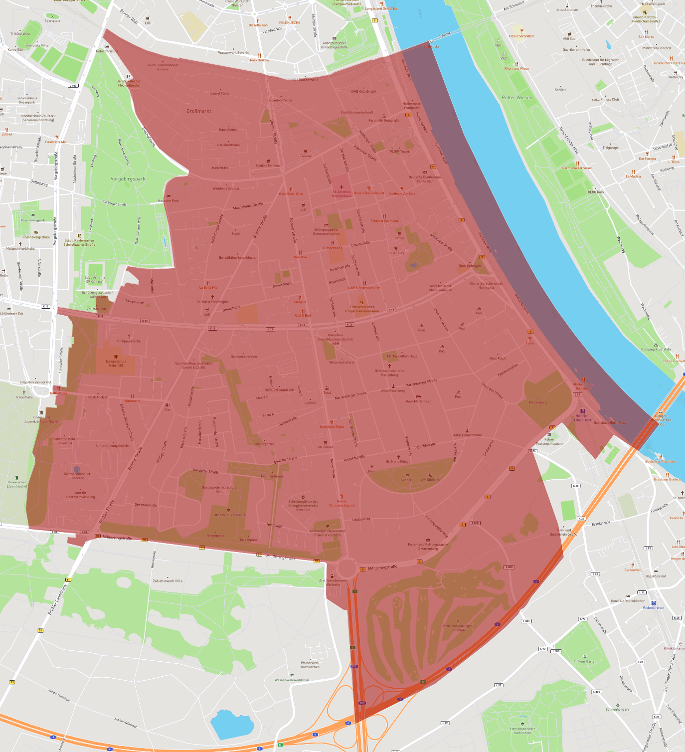 Postleitzahl 50968 - Köln - AtlasBig.com