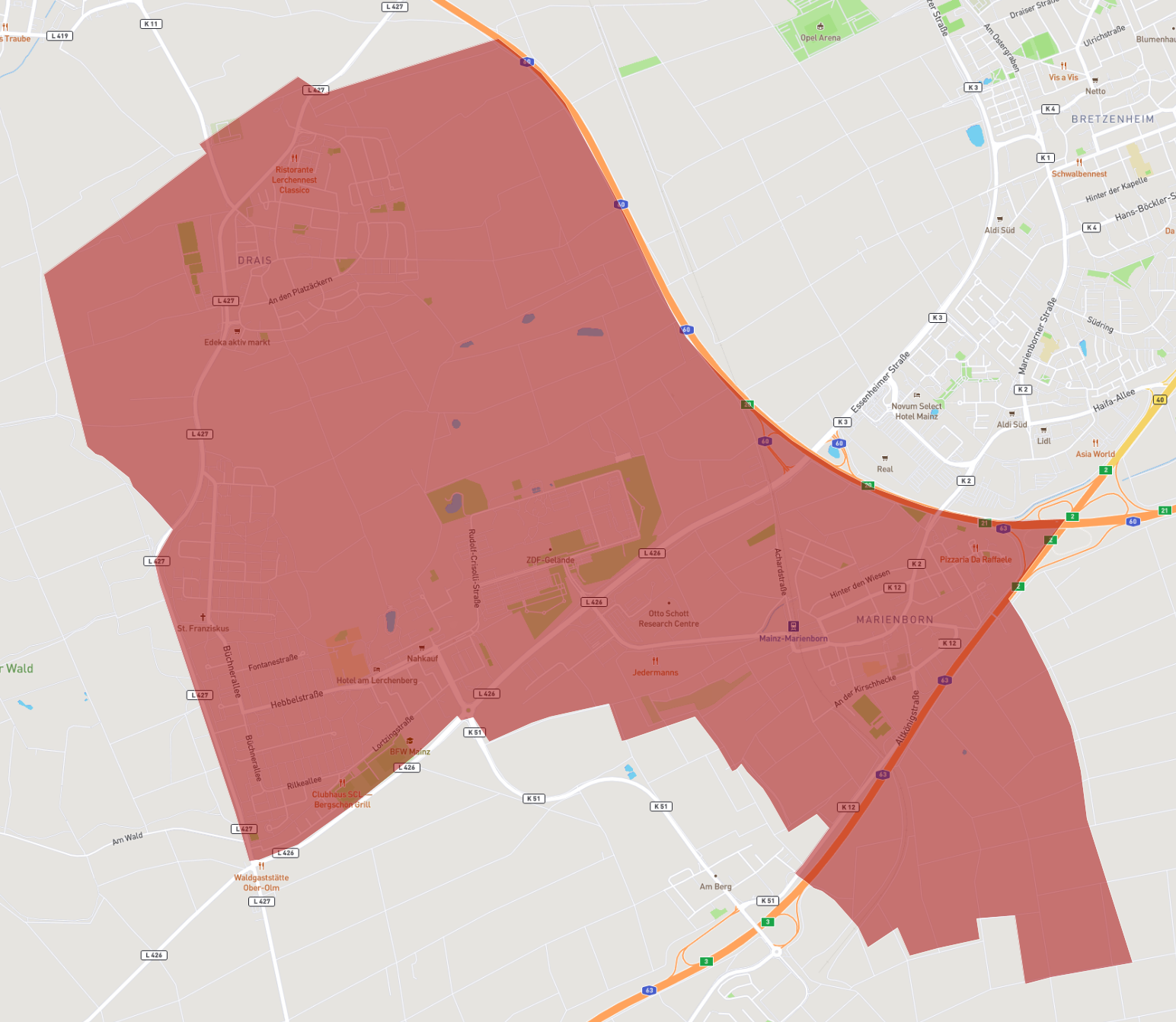 Postleitzahl 55127 - Mainz - AtlasBig.com