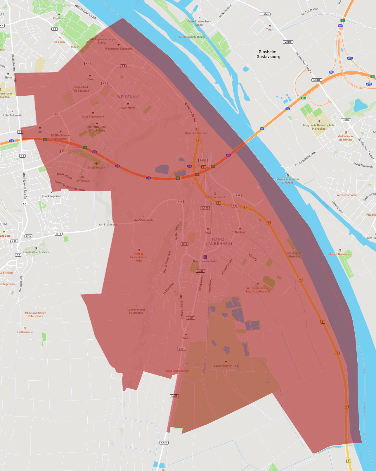Postleitzahl 55130 - Mainz - AtlasBig.com