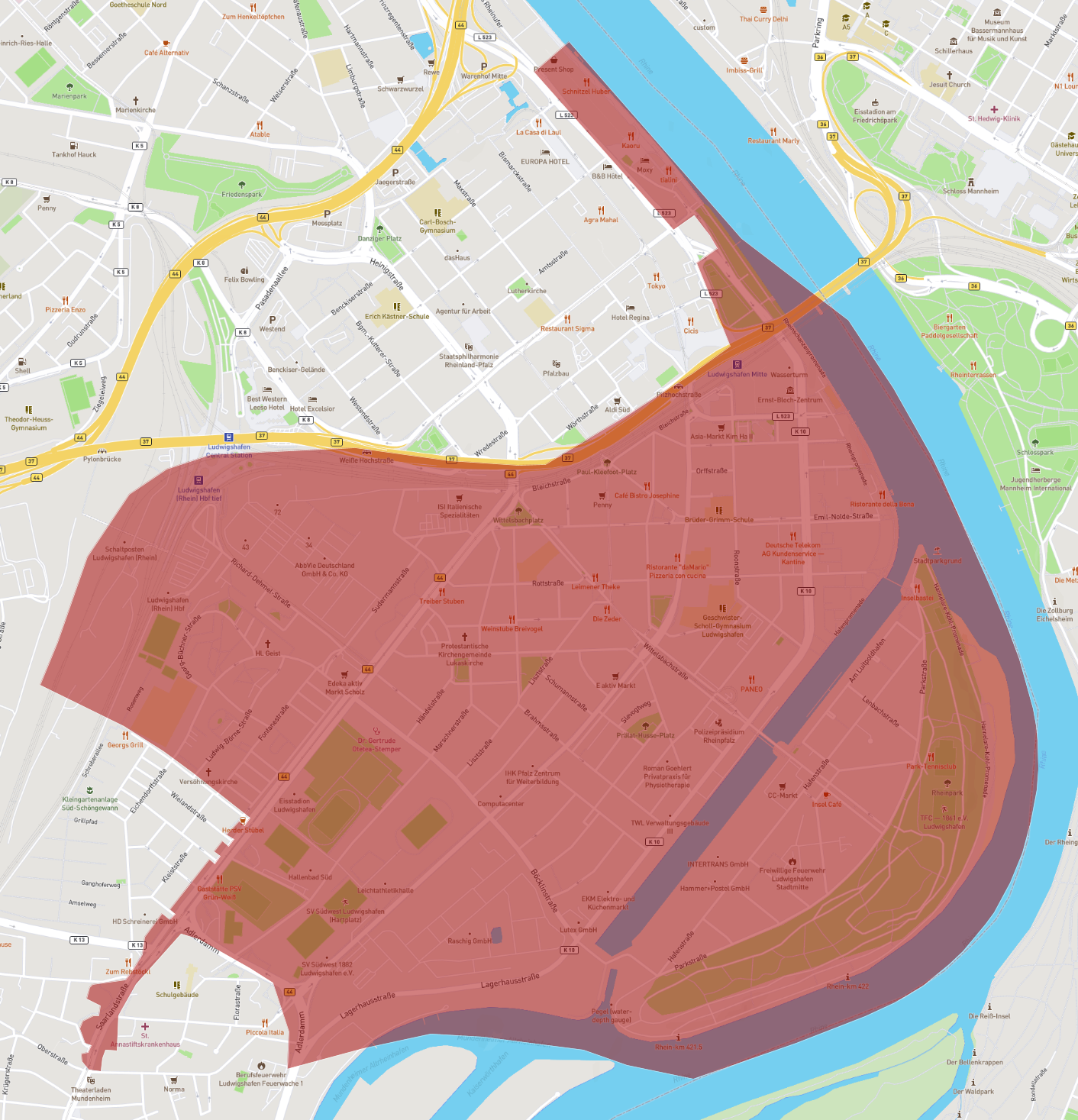 Postleitzahl 67061 - Ludwigshafen am Rhein - AtlasBig.com