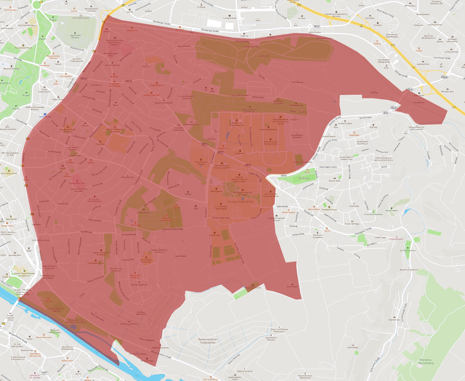 Postleitzahl 97074 - Würzburg - AtlasBig.com