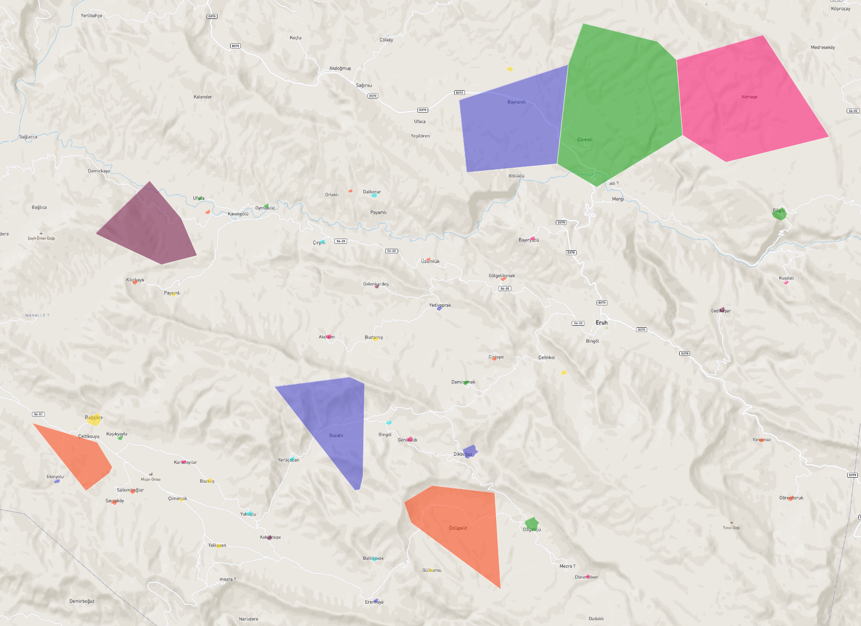 Siirt Eruh'un Mahalleleri, Nüfus Bilgileri, Haritalar ve İstatistikler