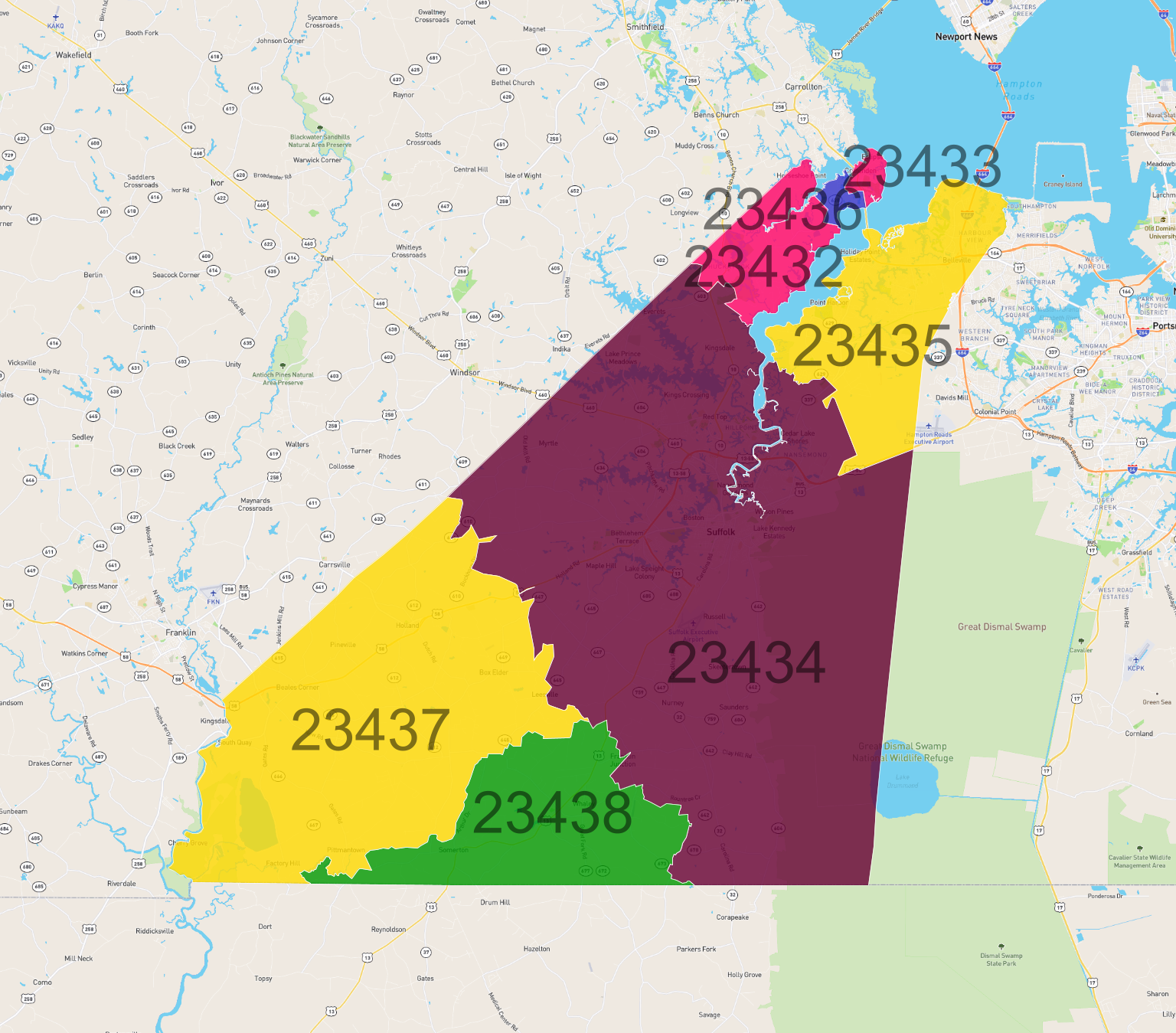 Zip Codes in Suffolk
