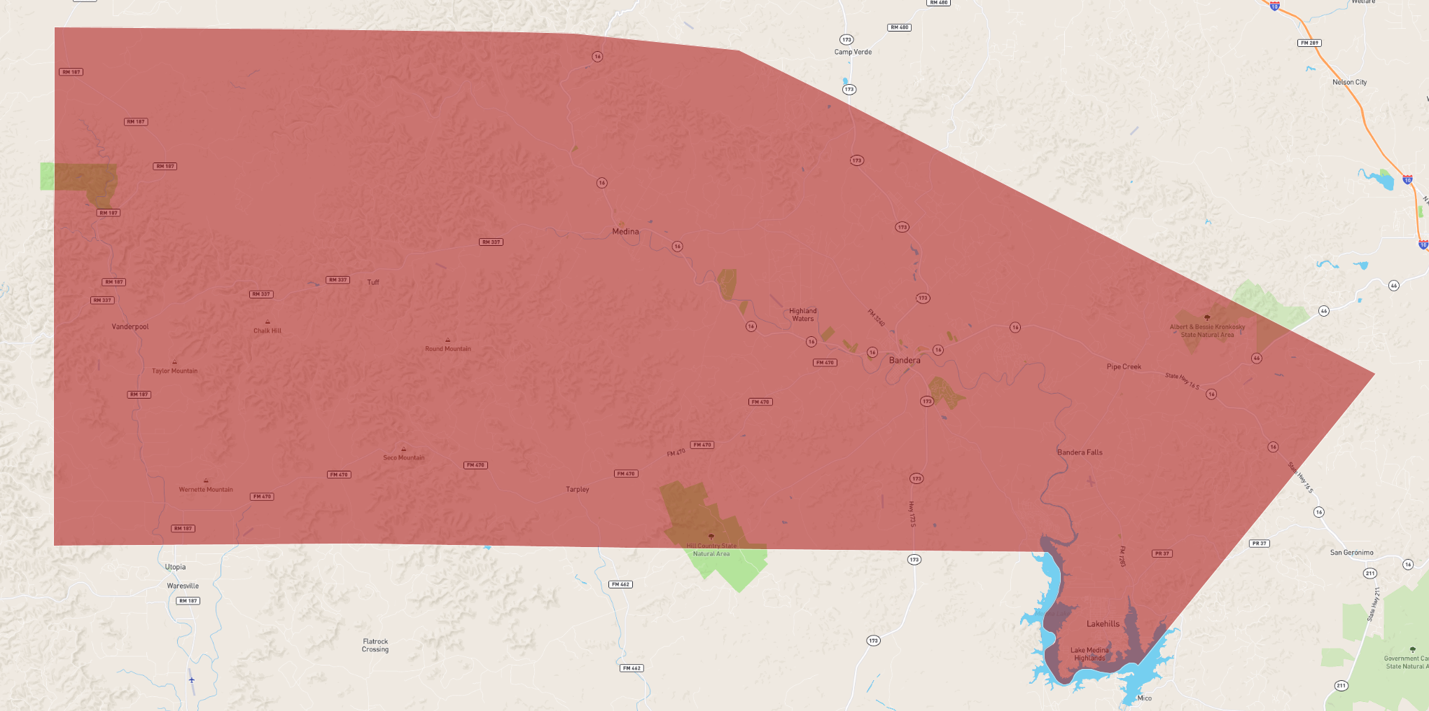 Texas Bandera County - AtlasBig.com