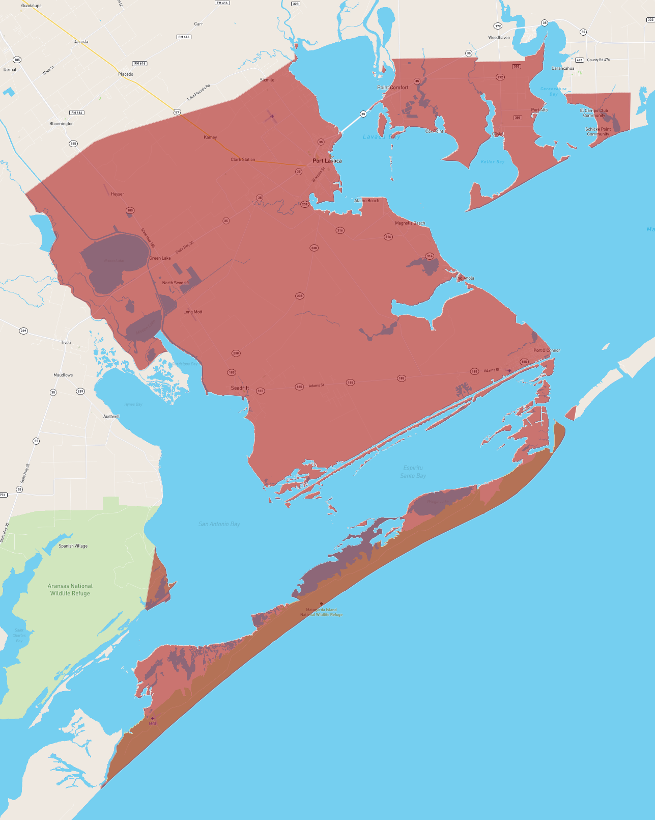 Texas Calhoun County - AtlasBig.com